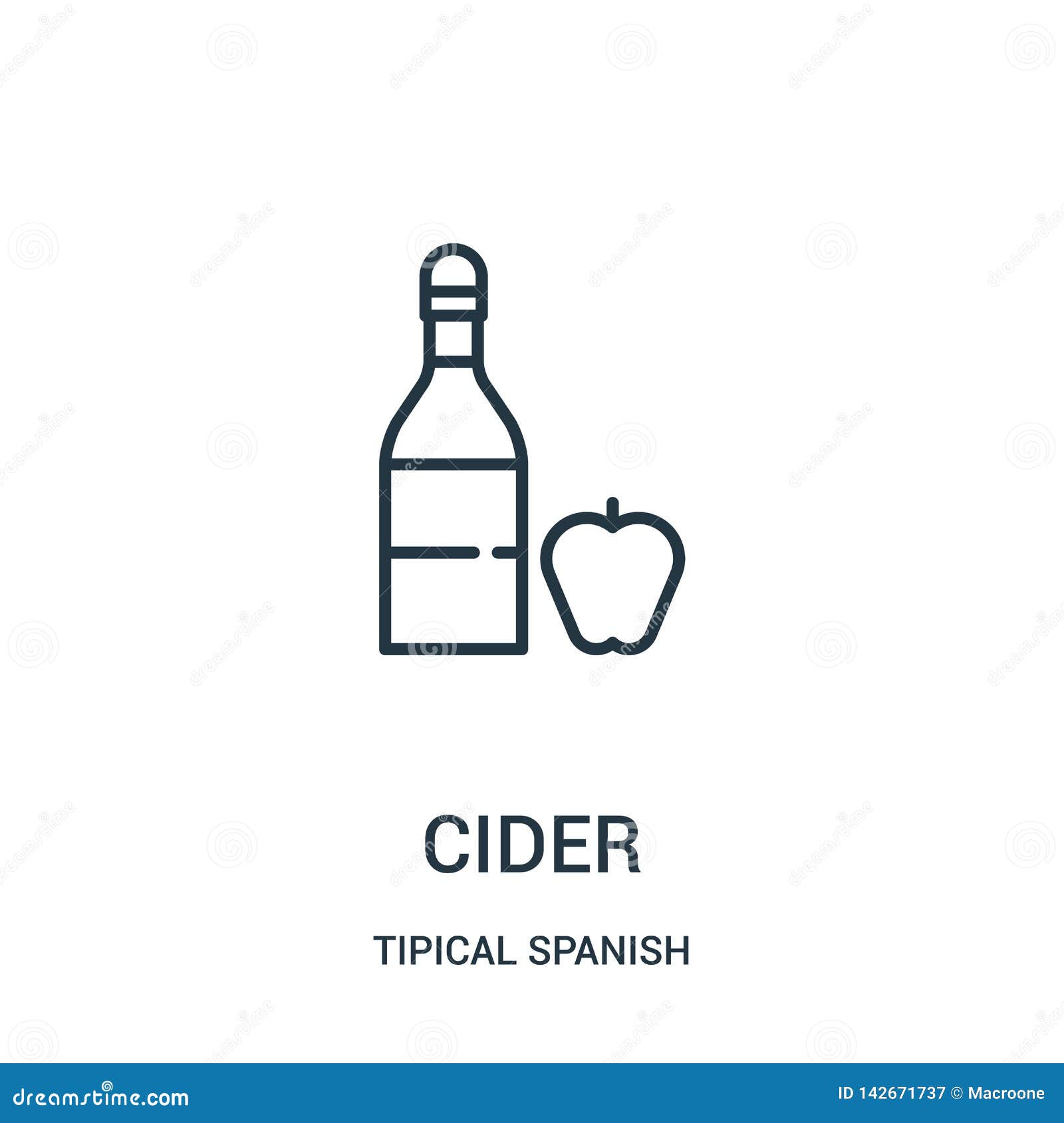 Cider Icon Vector from Tipical Spanish Collection. Thin Line Cider ...