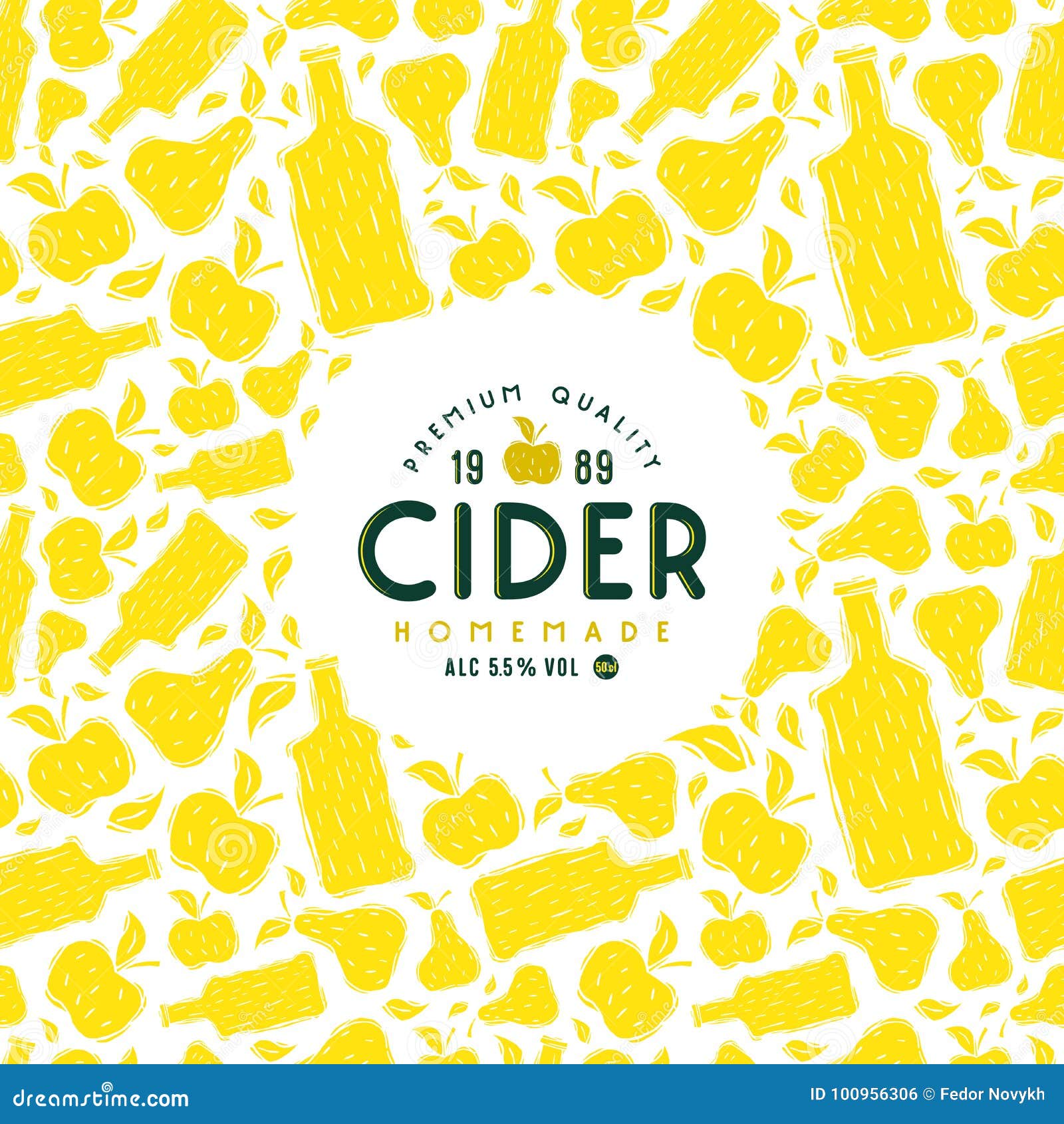 Cider Label and Frame with Pattern Stock Vector - Illustration of cider ...