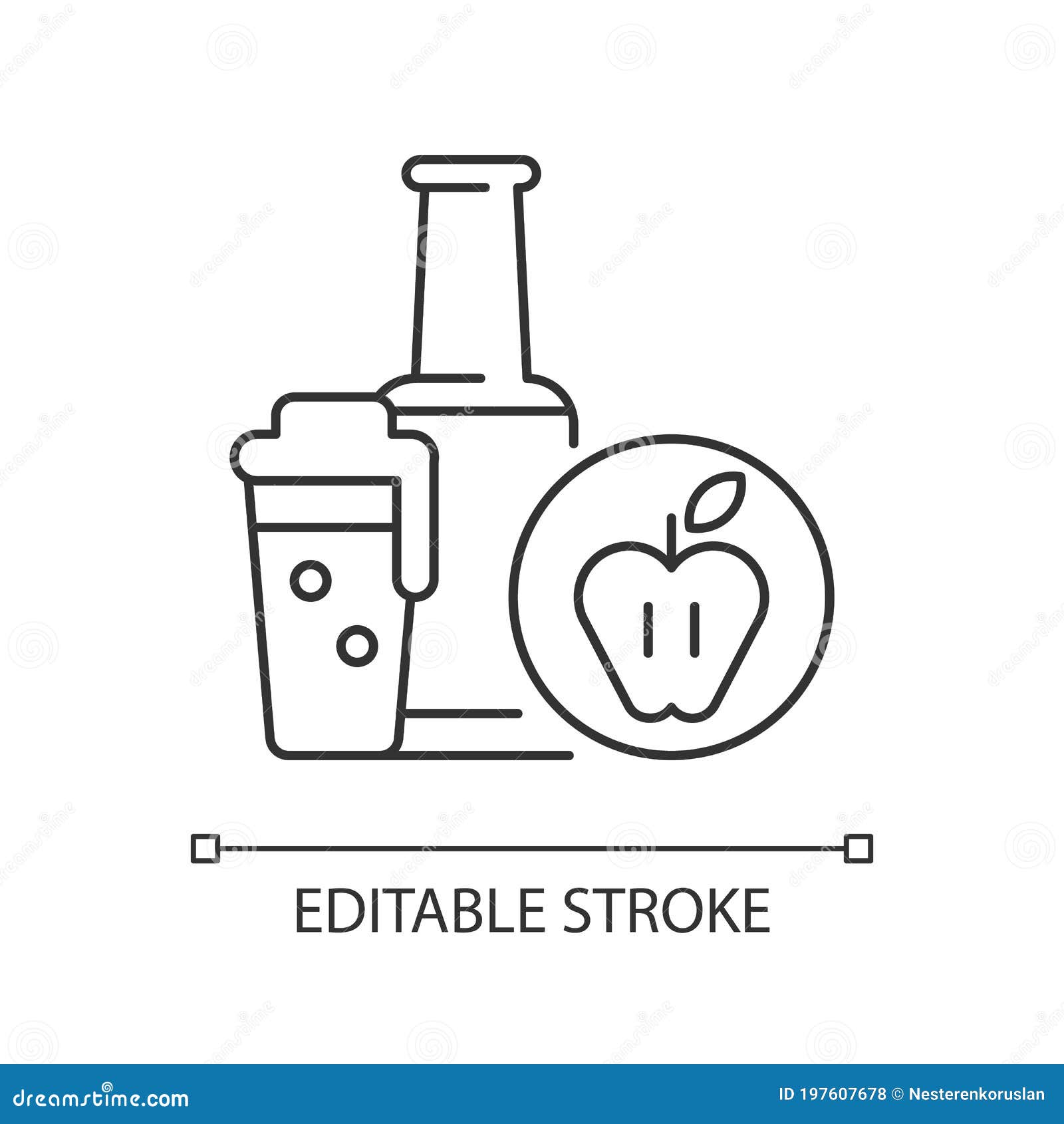 Cider Pixel Perfect Linear Icon Stock Vector - Illustration of festive ...