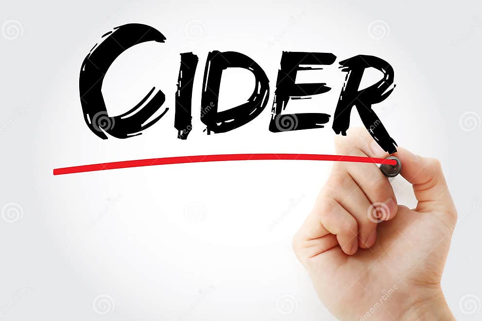 Cider text with marker stock image. Image of appearance - 200921089