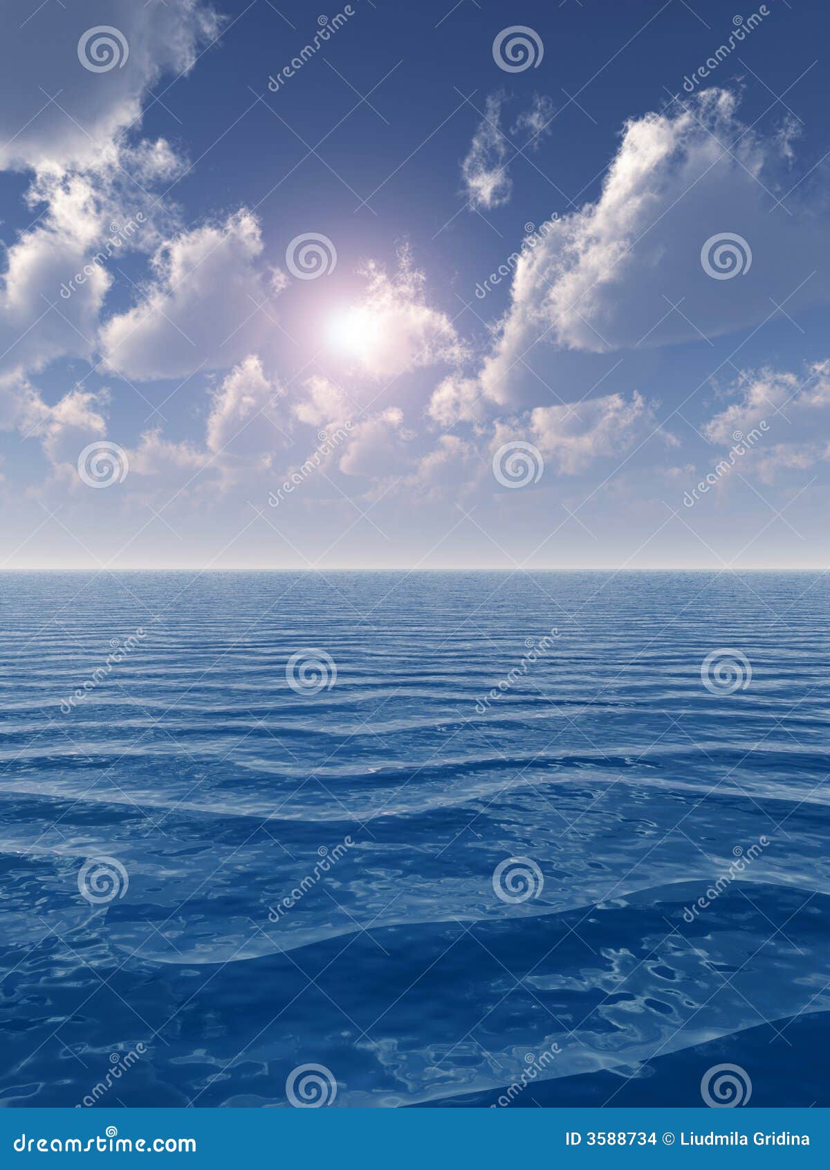 Ciel de mer illustration stock. Illustration du lumière - 3588734