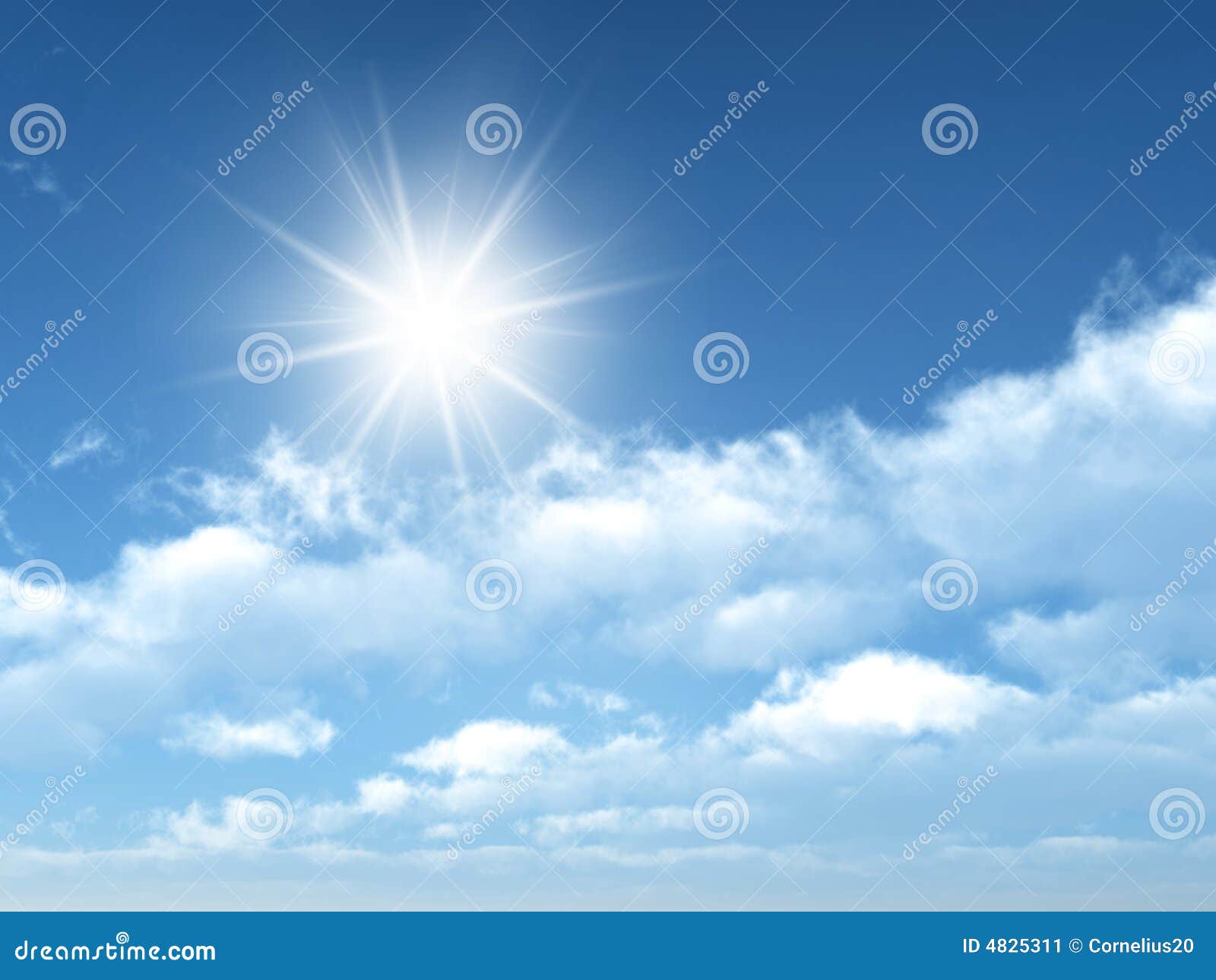 Ciel ensoleillé image stock. Image du ouvert, cloudscape - 4825311