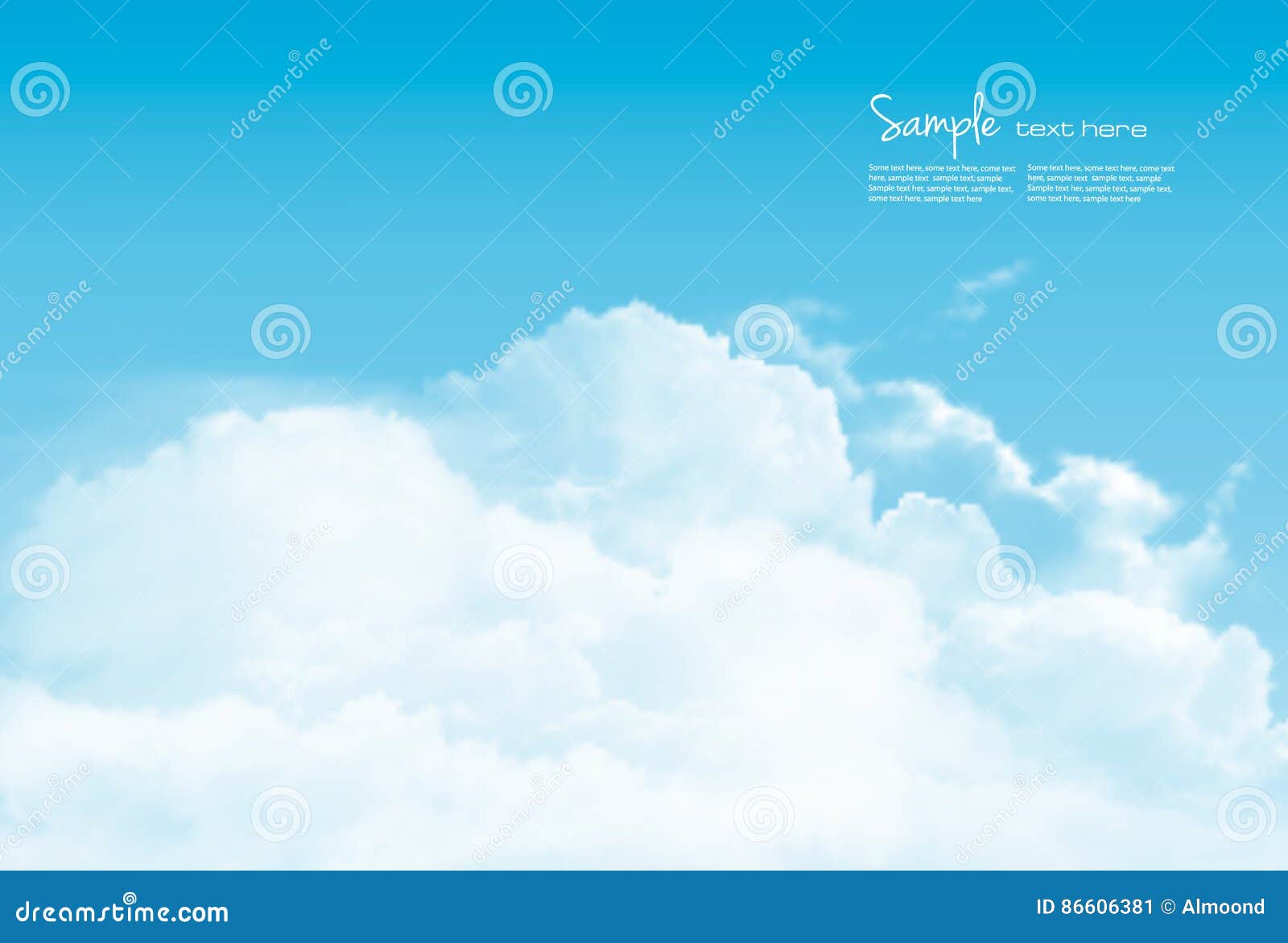Cielo Azul Con Las Nubes Vector Ilustración del Vector - Ilustración de ...