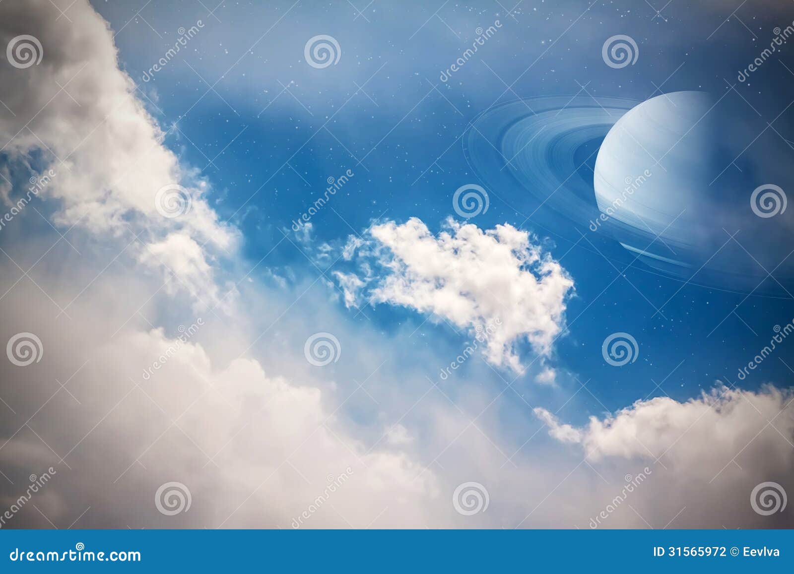 Cielo Con La Nube Y El Planeta. Stock de ilustración - Ilustración de ...