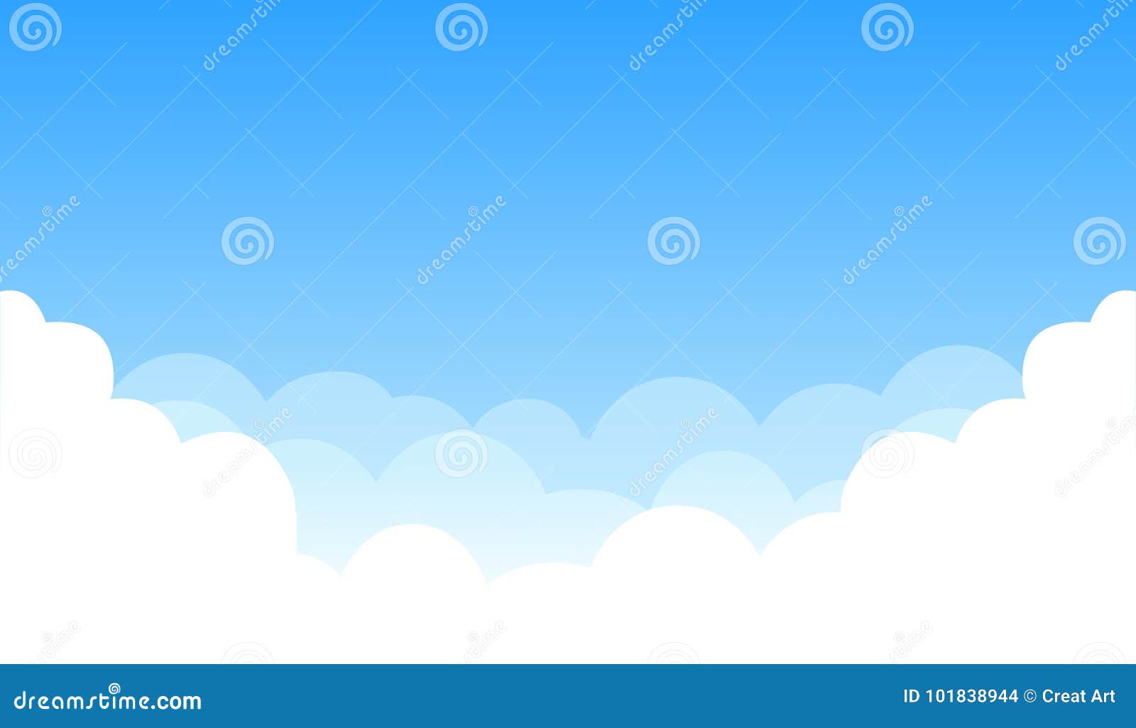 Cielo con las nubes ilustración del vector. Ilustración de clima ...