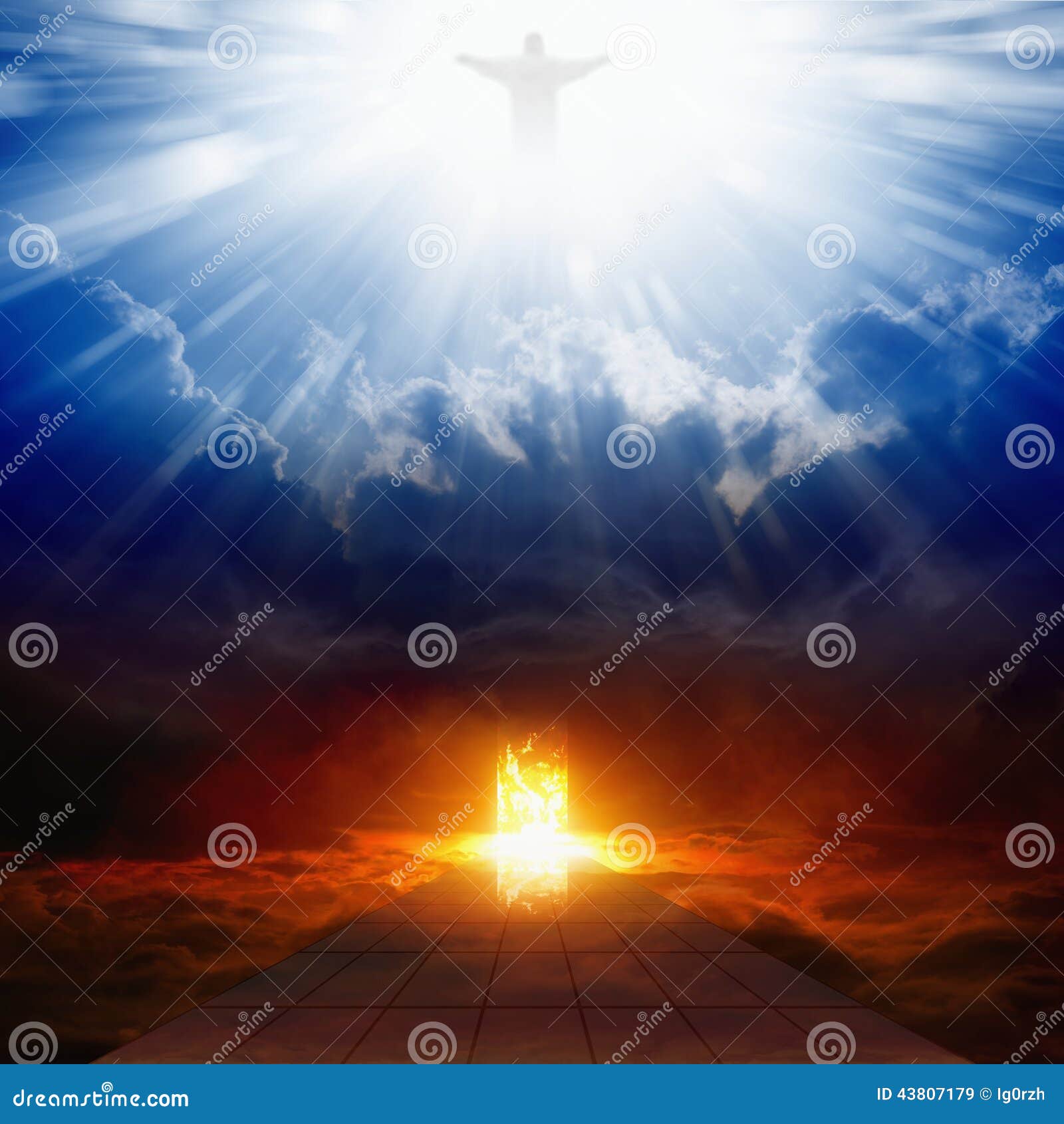 Cielo e infierno imagen de archivo. Imagen de fuego, puerta - 43807179