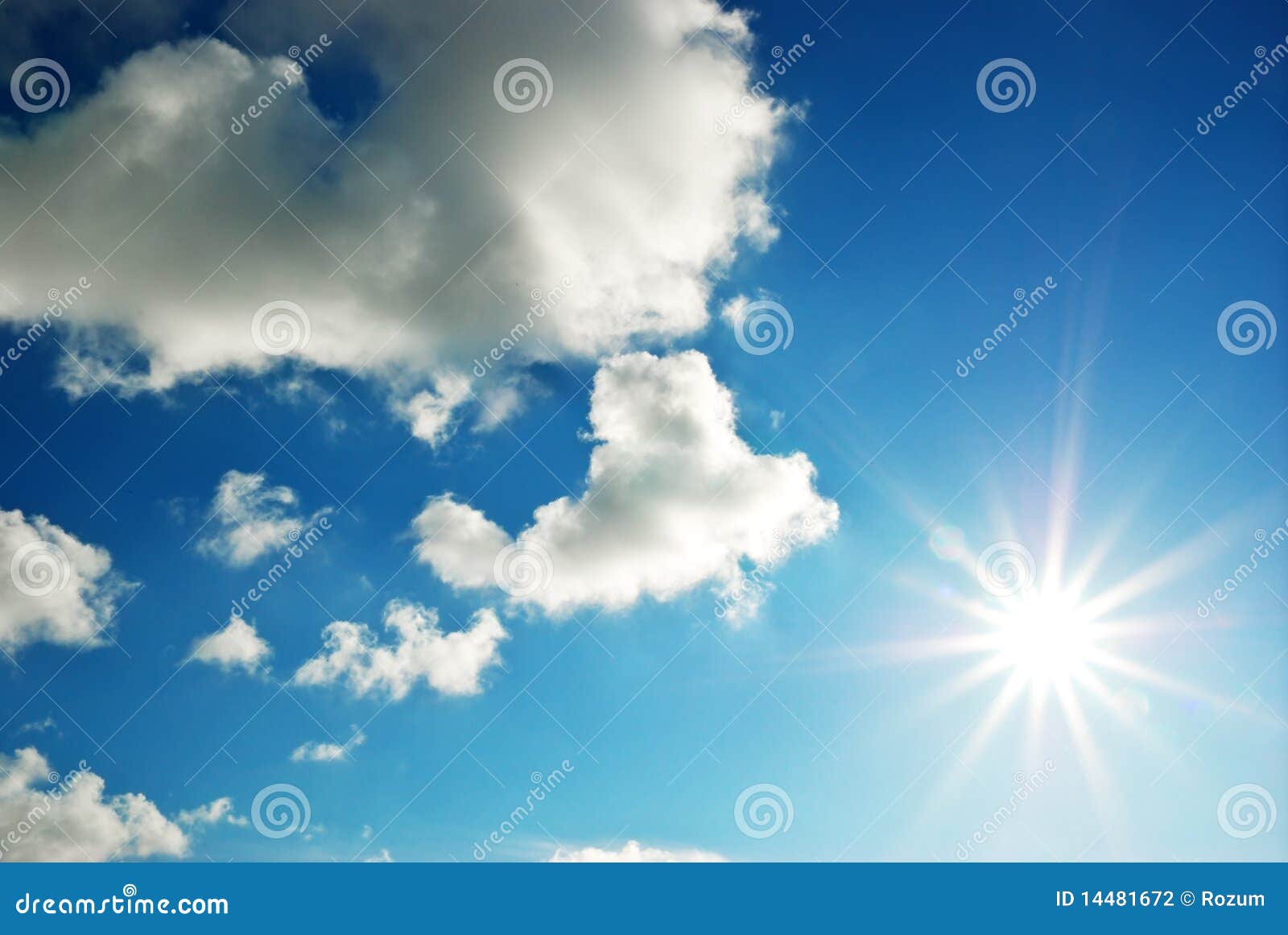 Cielo Hermoso Con El Sol Y Las Nubes. Foto de archivo - Imagen de rayos ...