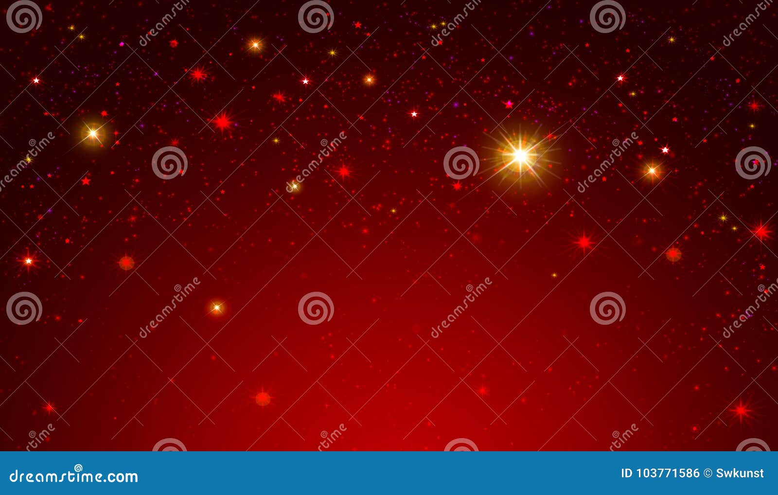 Cielo Rojo Con Las Estrellas Coloridas Stock de ilustración ...