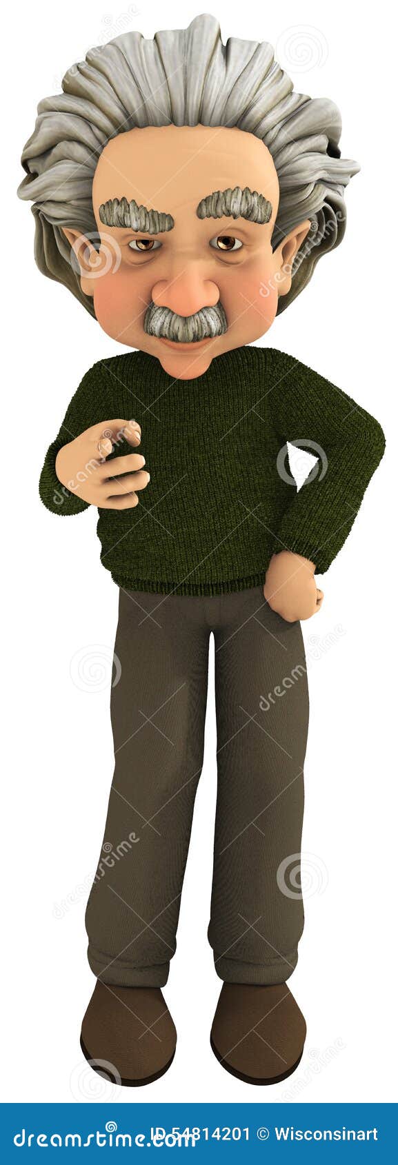 Científico Pointing Illustration Isolated De Einstein Stock de ...