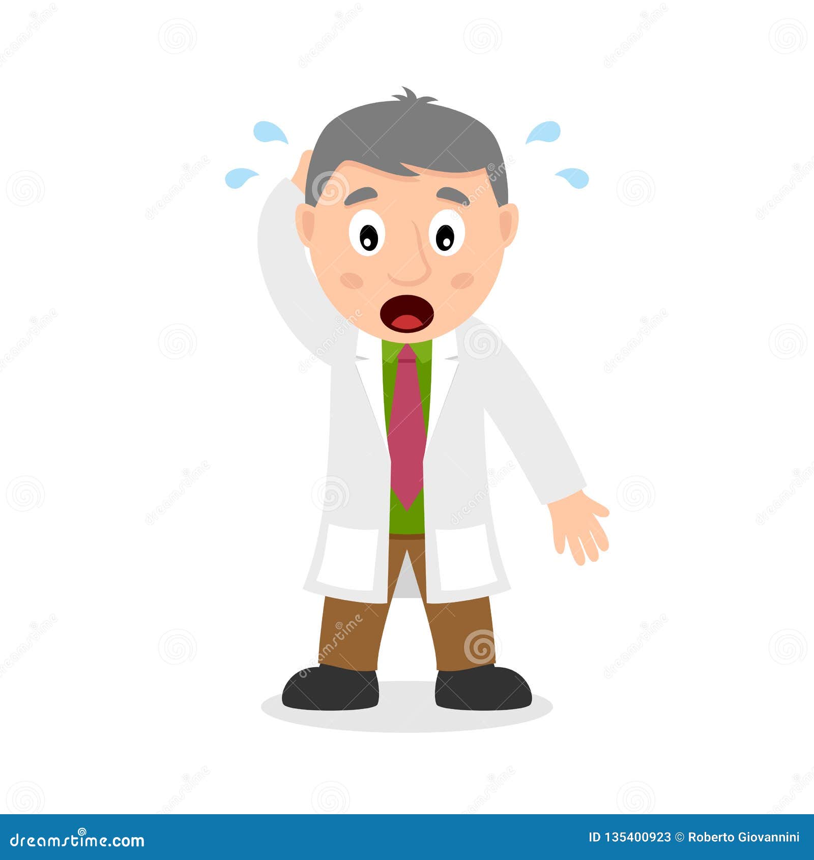 Cientista Confuso Cartoon Character Ilustração do Vetor - Ilustração de ...