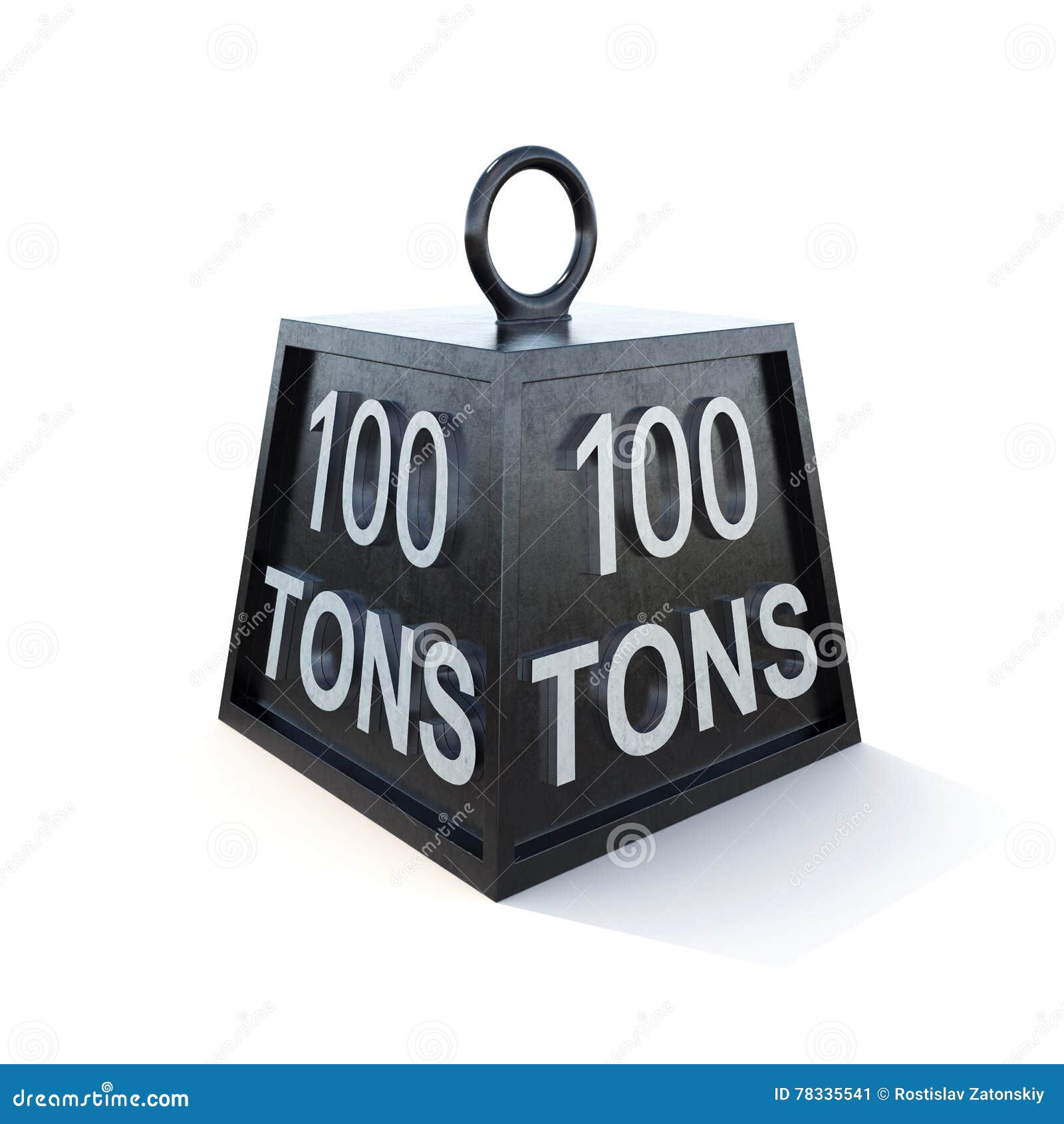 Cientos 100 Toneladas De Peso Aislado En Blanco Representación 3d Stock ...