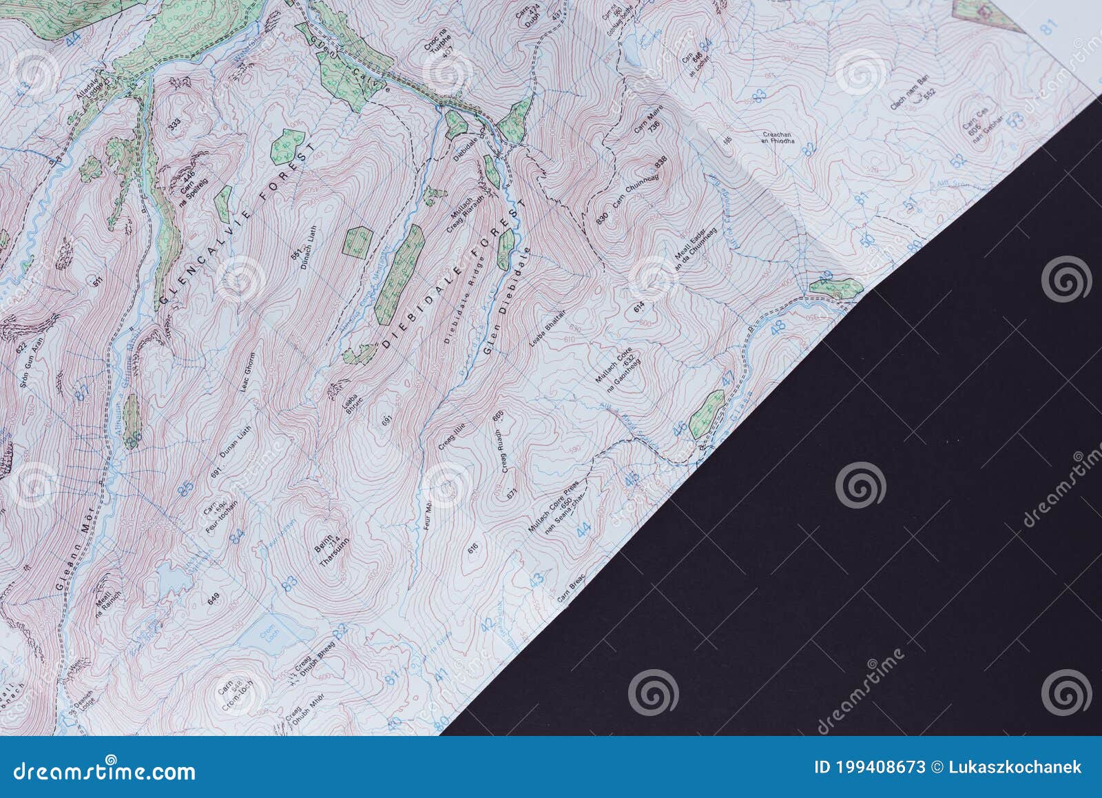 Cierre Del Mapa De Las Tierras Altas De Escocia Imagen de archivo ...