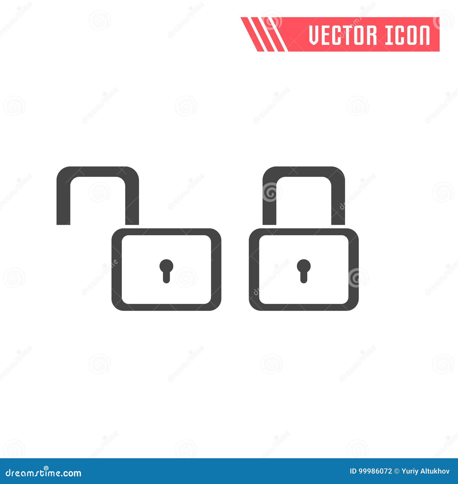 Cierre El Icono Plano Del Vector Ilustración del Vector - Ilustración ...