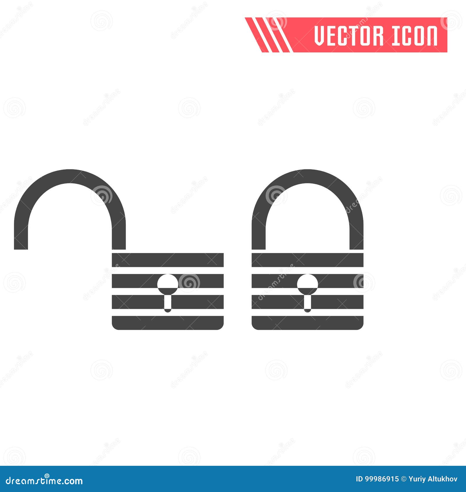 Cierre El Icono Plano Del Vector Ilustración del Vector - Ilustración ...