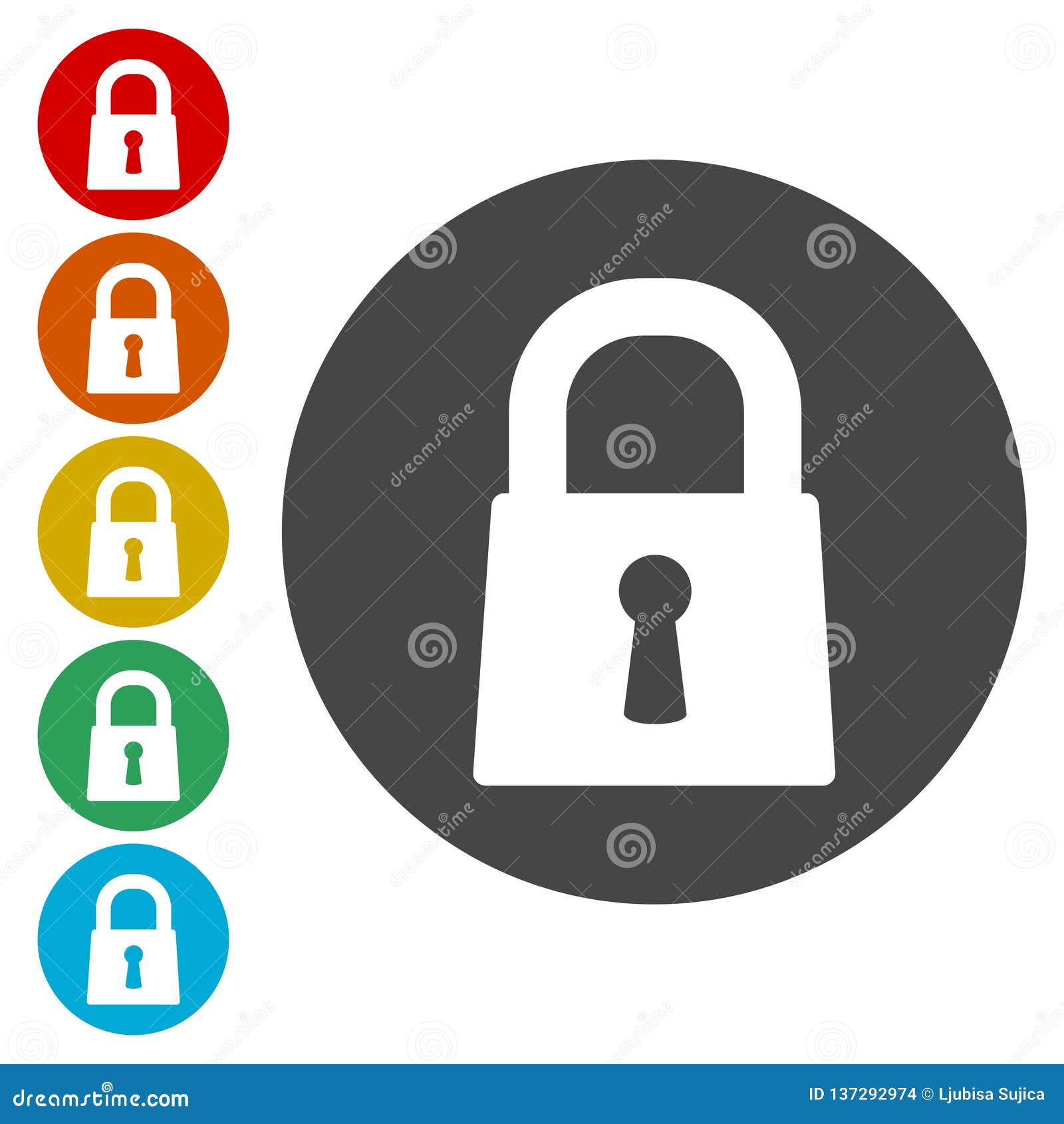 Cierre El Icono, Cierre El Vector Del Icono Ilustración del Vector ...