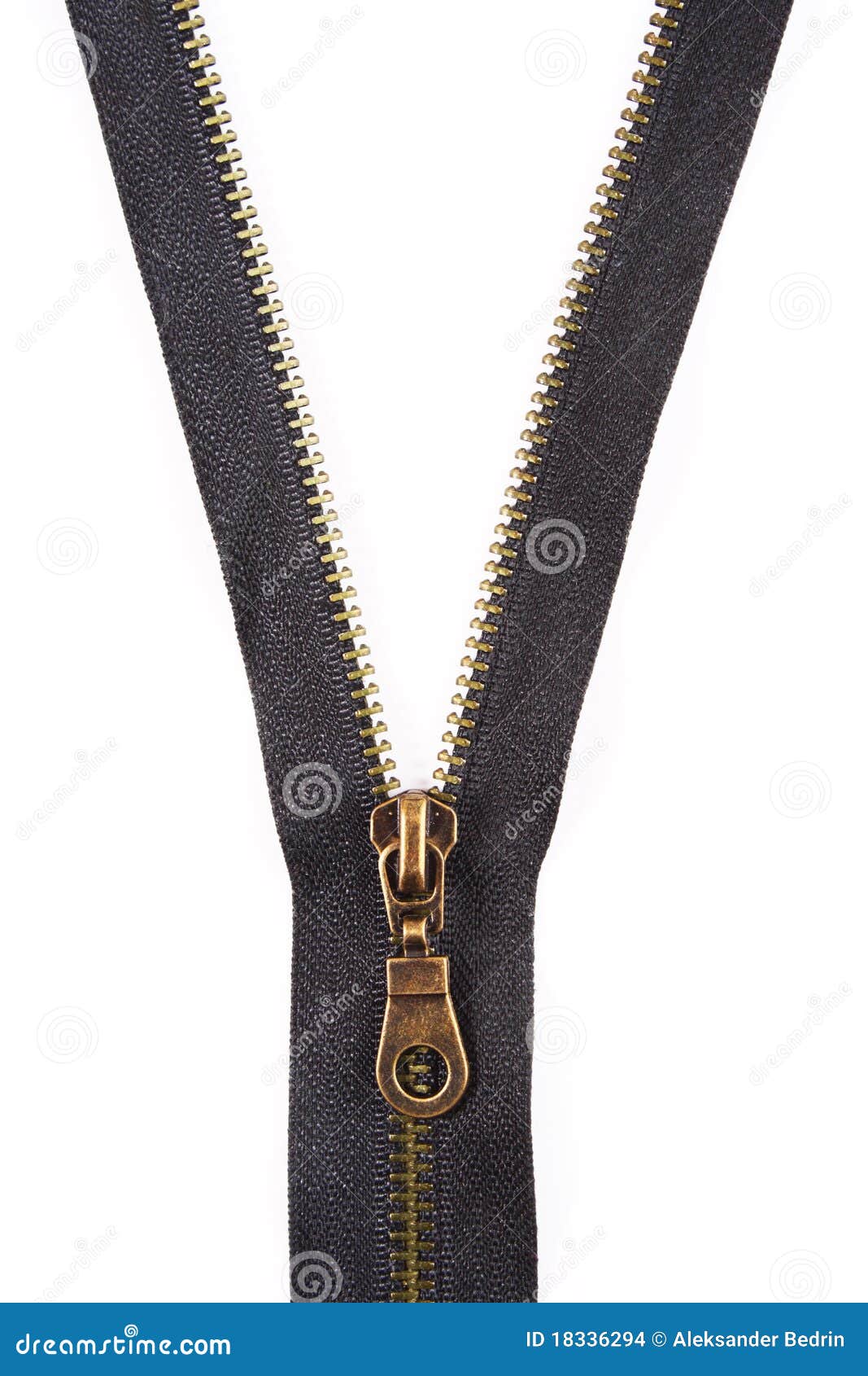 Cierre Relámpago De Oro Aislado Foto de archivo - Imagen de bloqueo ...