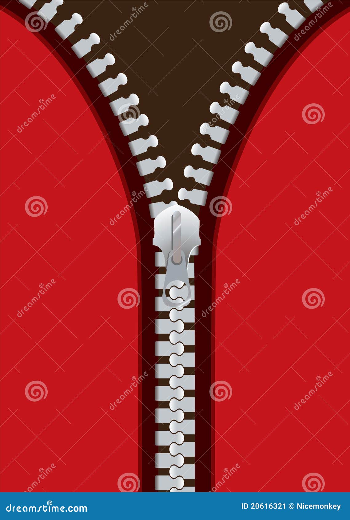 Cierre Relámpago Rojo Del Metal Ilustración del Vector - Ilustración de ...