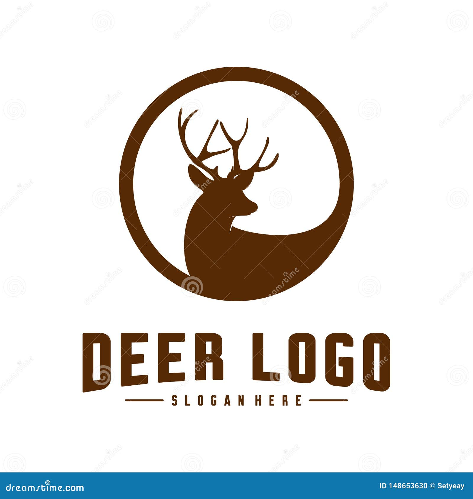 Ciervos Logo Design Icon Symbol Vector De Los Ciervos Silueta De Los ...