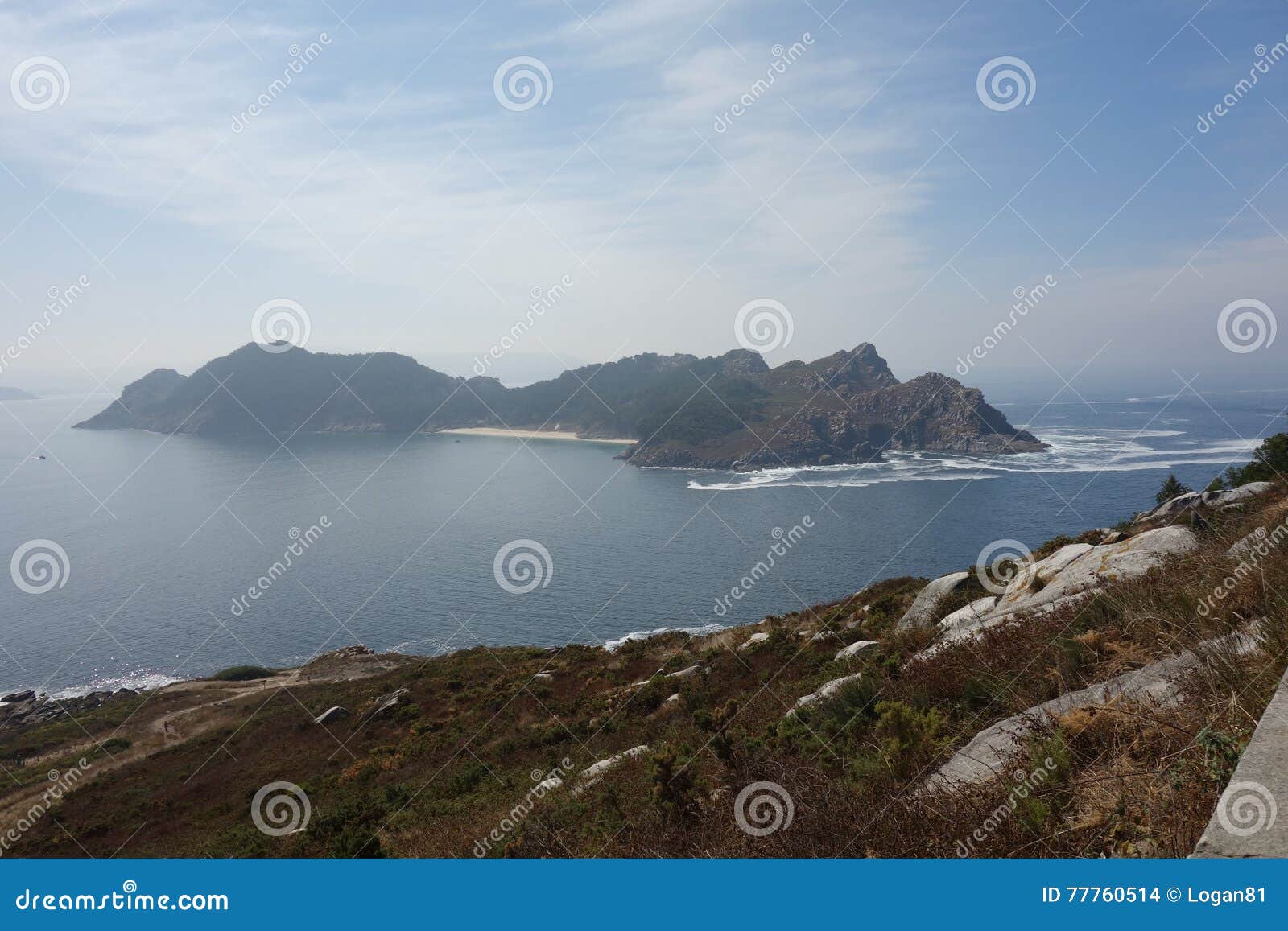 Cies Islands, Vigo, Spain.Lighthouse Stock Photo - Image of boat, rock ...
