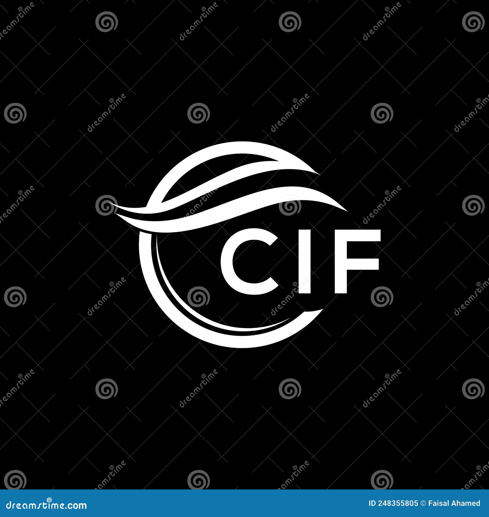 CIF Letter Logo Design on Black Background. CIF Creative Circle Letter ...