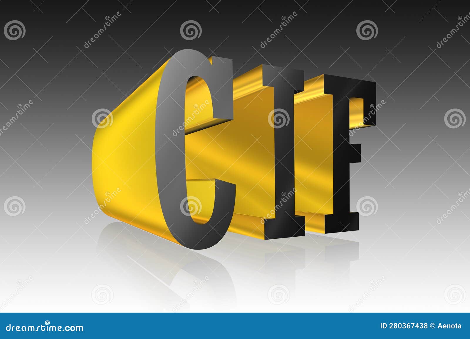CIF Lettering - 3D Illustration Stock Illustration - Illustration of ...