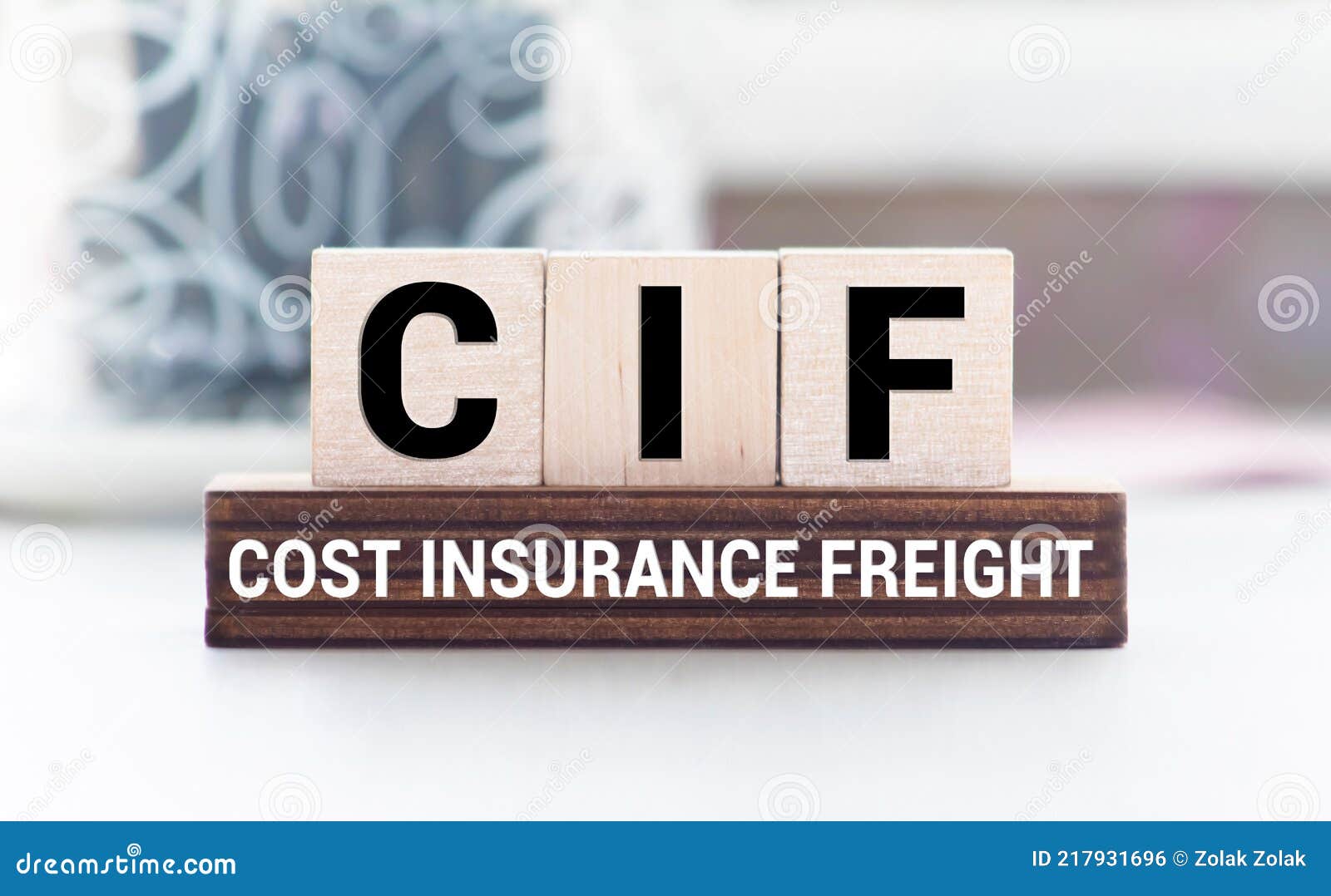 CIF Words with Wooden Blocks on Chart Background. Business Stock Photo ...