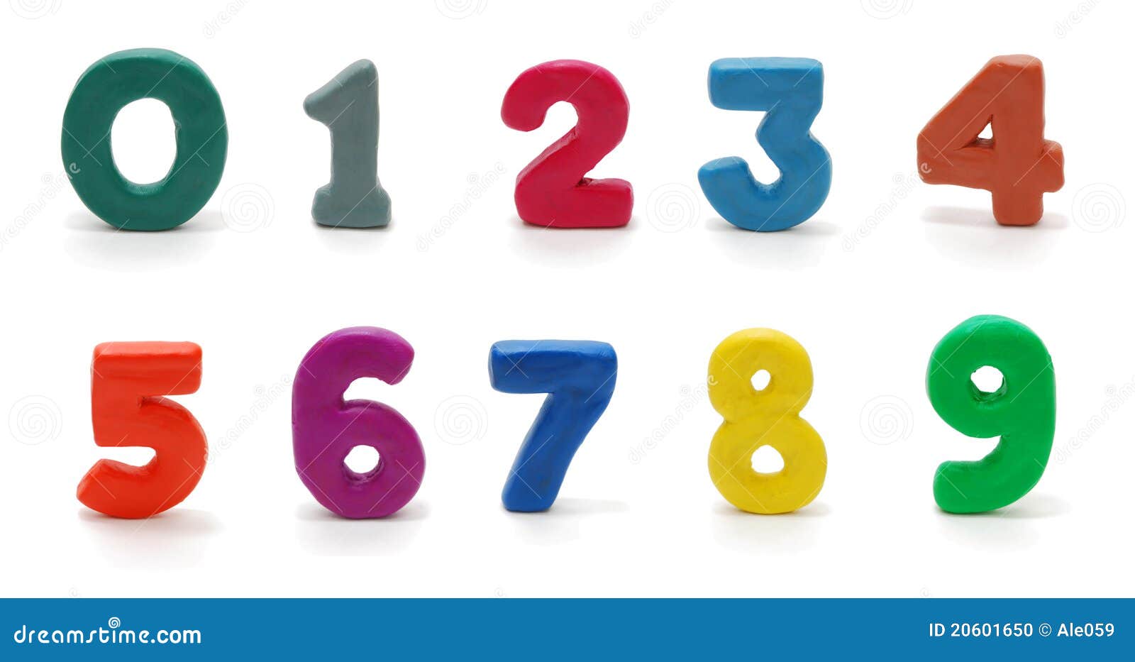 Cifre isolate 0 - 9 fotografia stock. Immagine di colore - 20601650
