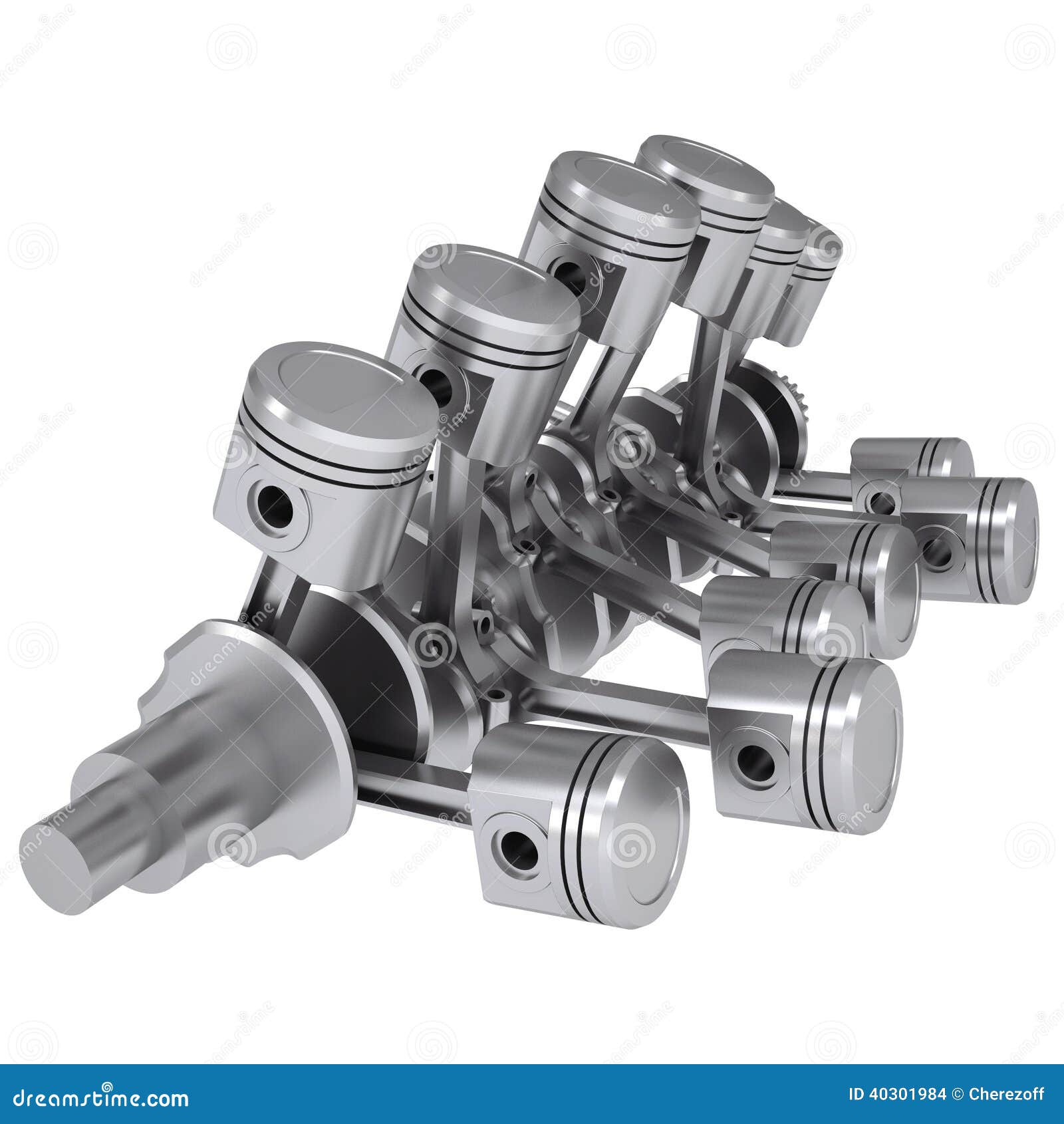 Cigüeñal y pistones stock de ilustración. Ilustración de brillante ...
