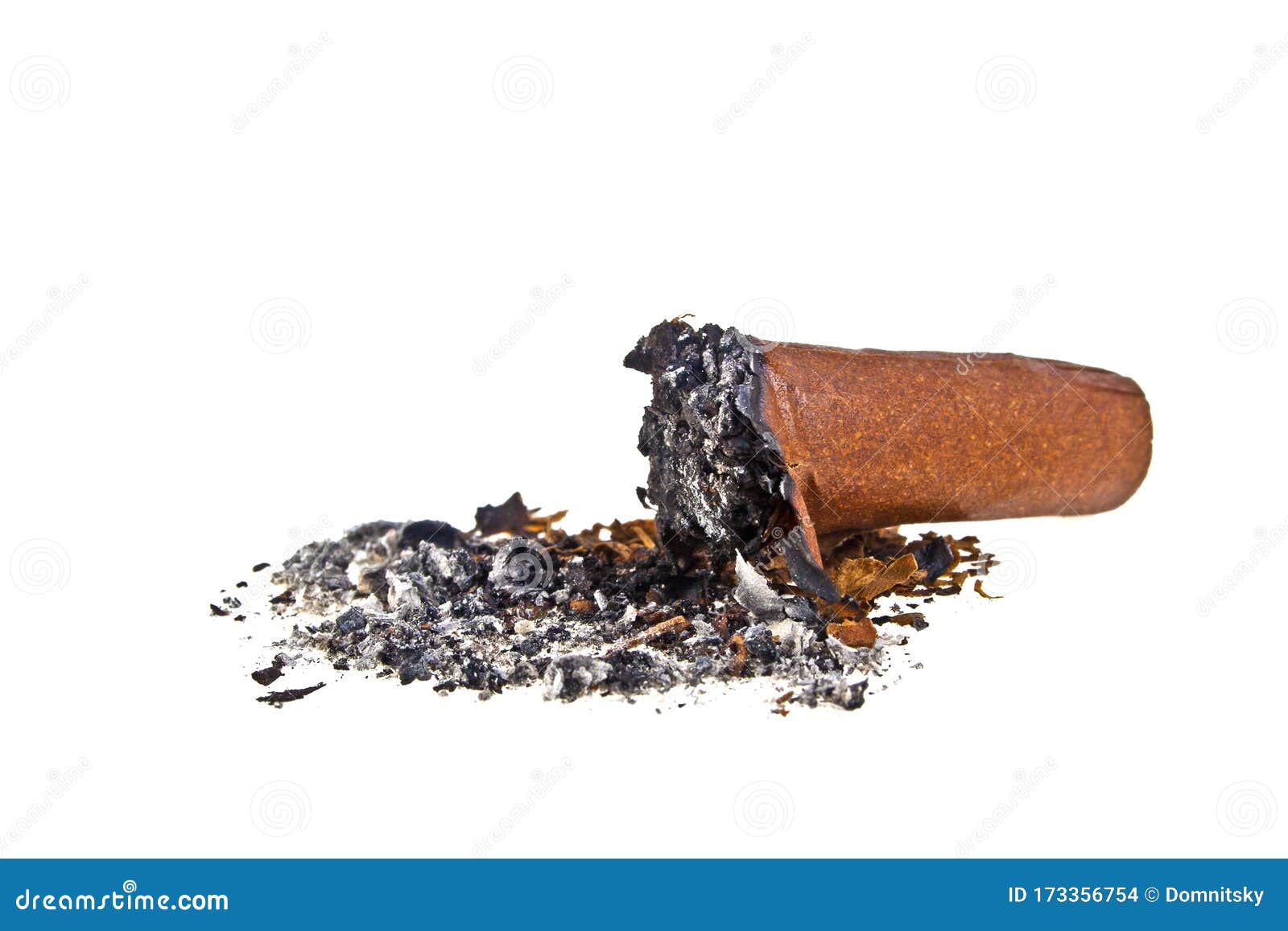 Cigar with Ash Isolated on White Background Stock Photo - Image of ...