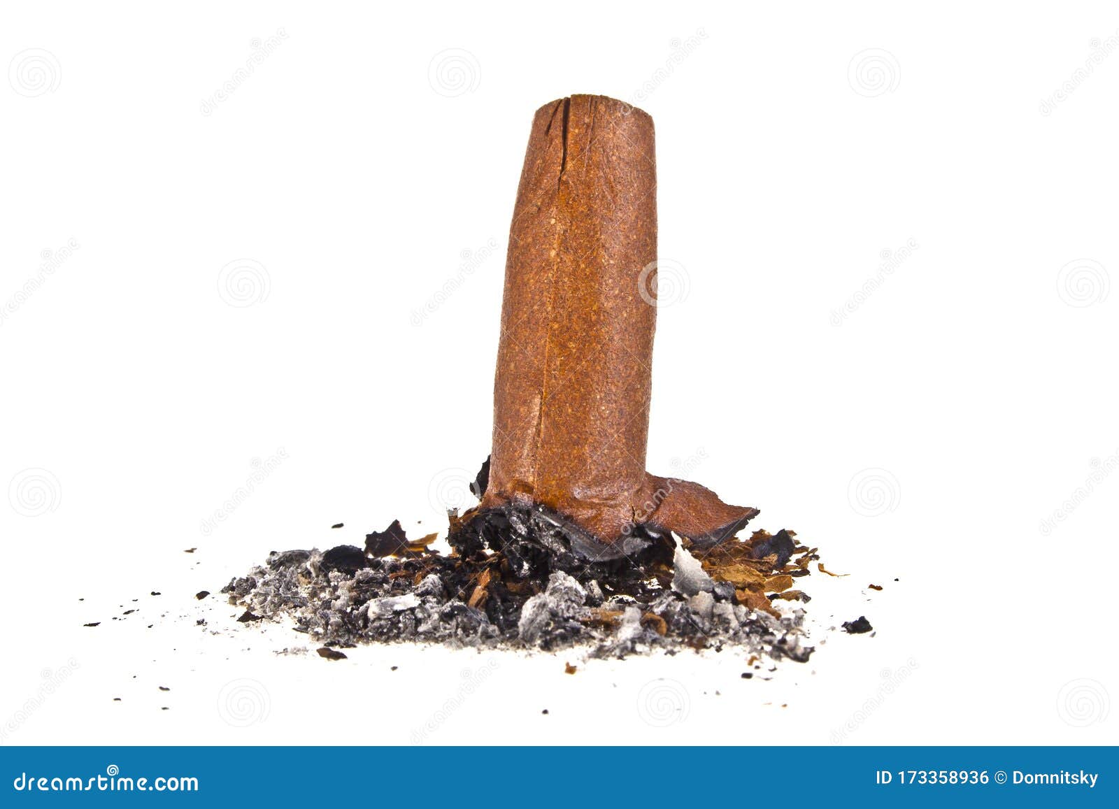 Cigar with Ash Isolated on White Background Stock Photo - Image of ...