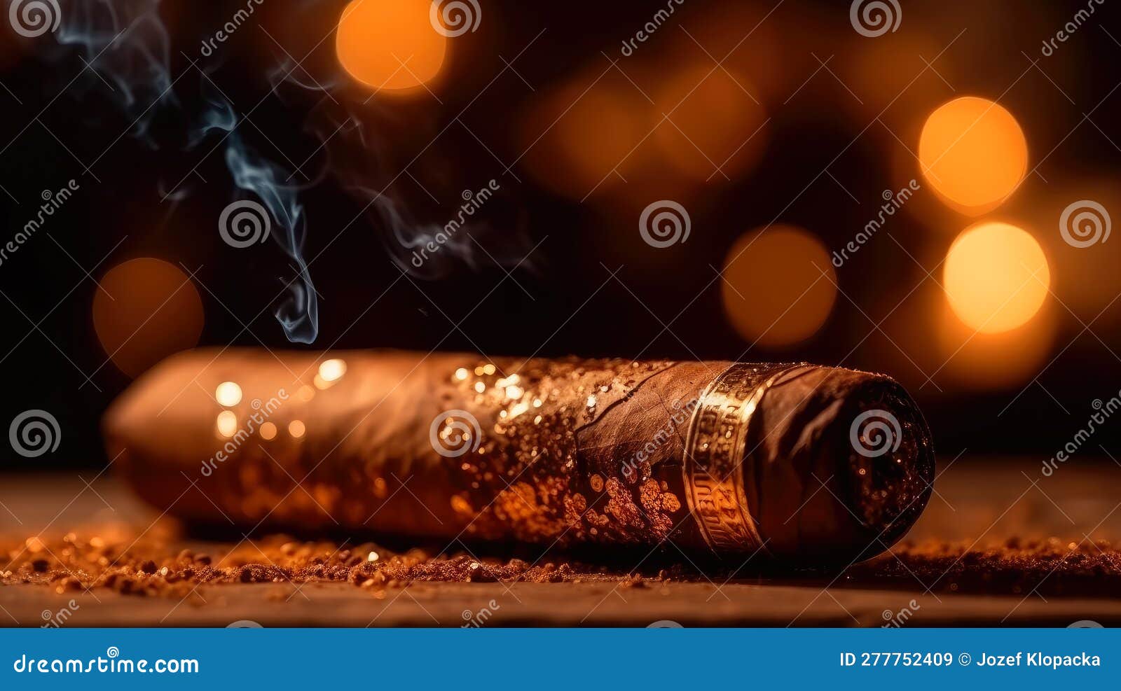 Cigar on Black Background, Generative Ai. Stock Illustration ...