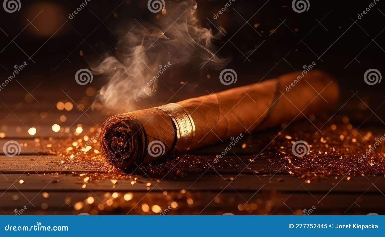 Cigar on Black Background, Generative Ai. Stock Illustration ...