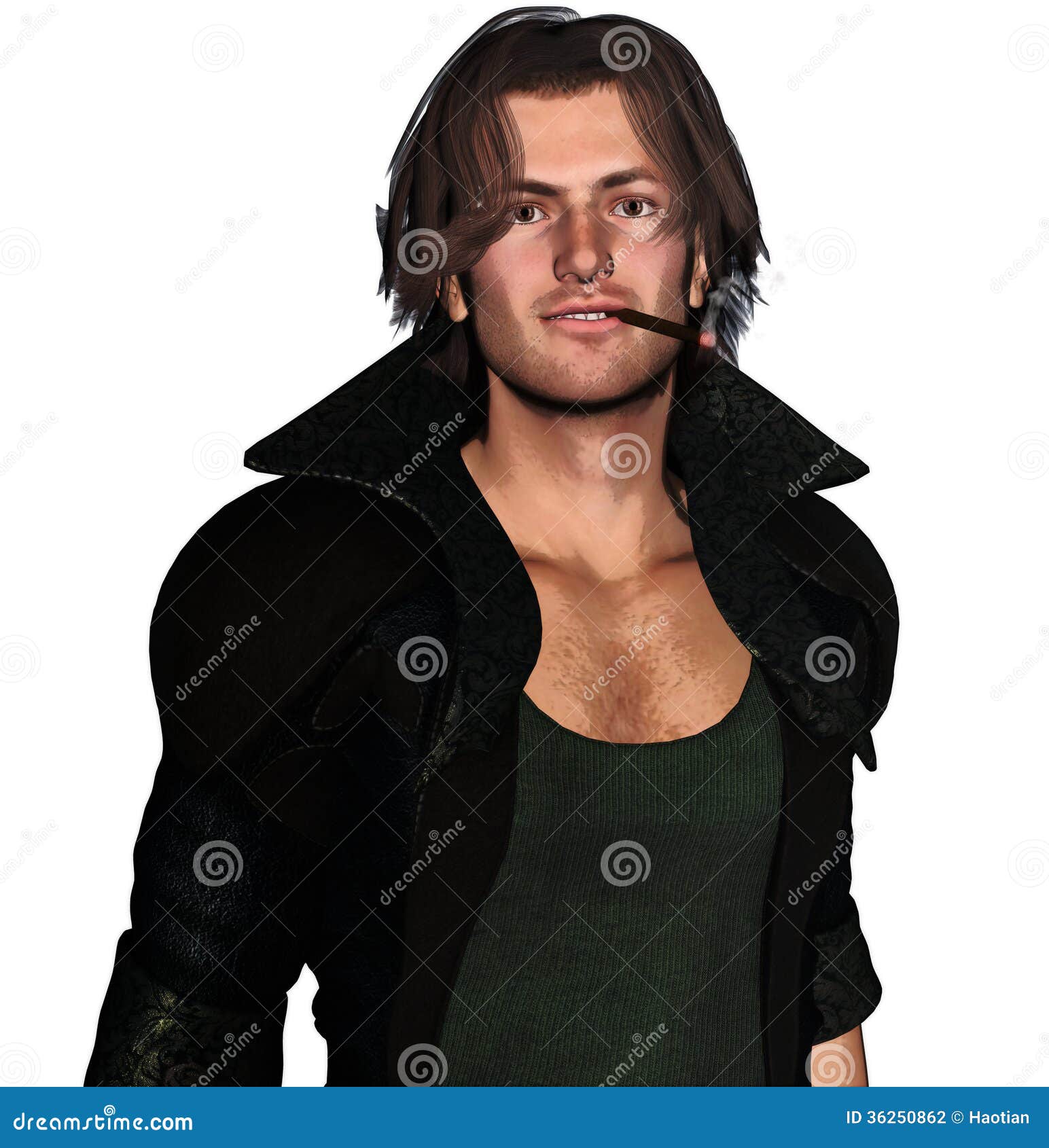 Cigar chewing cowboy stock illustration. Illustration of rugged - 36250862