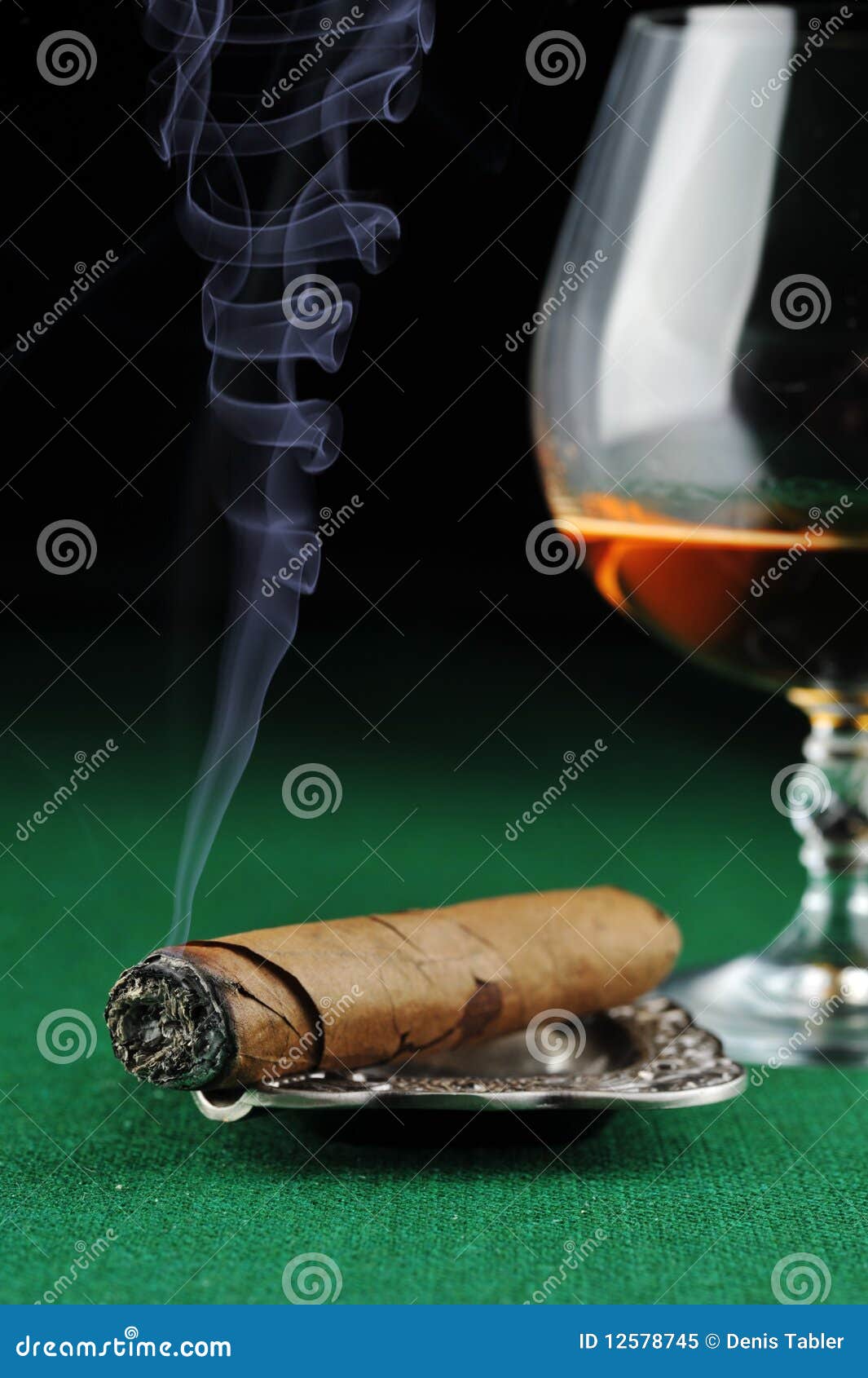 Cigar and drink stock image. Image of alcohol, table - 12578745