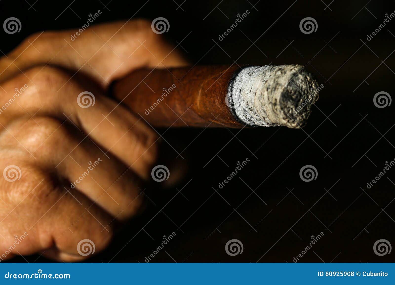 A cigar in the hand stock photo. Image of finger, cigar - 80925908