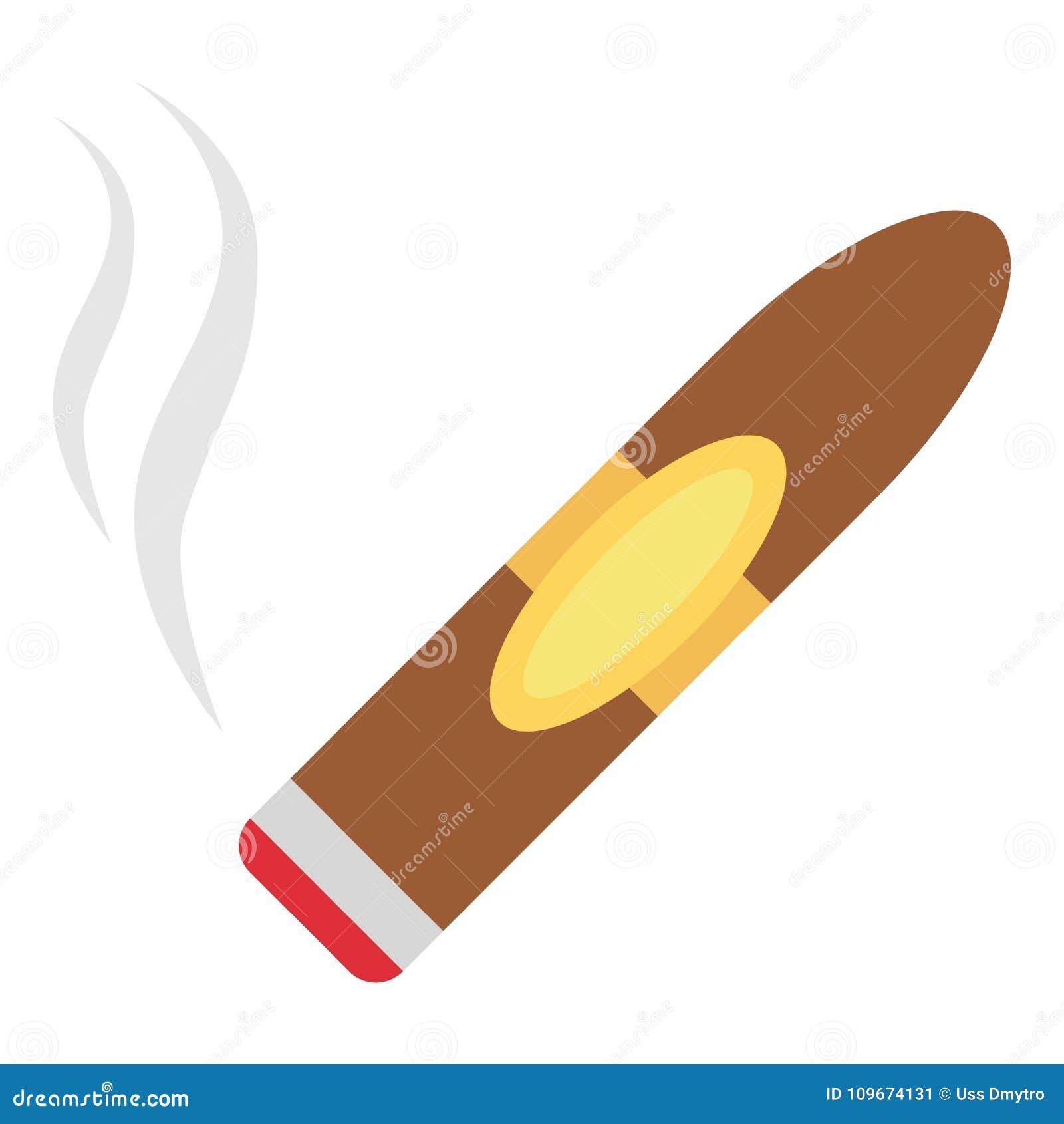 Cigar icon, flat style stock vector. Illustration of label - 109674131