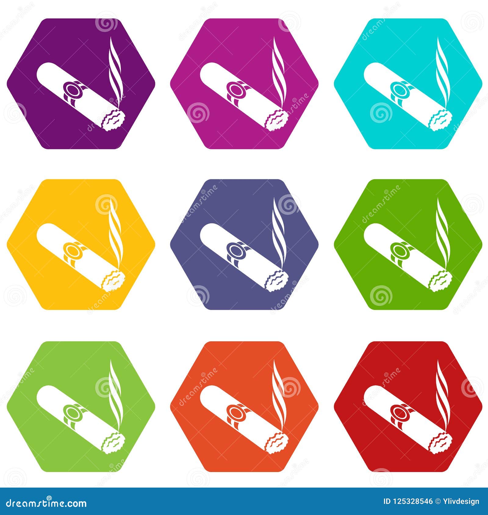 Cigar icons set 9 stock illustration. Illustration of habit - 125328546