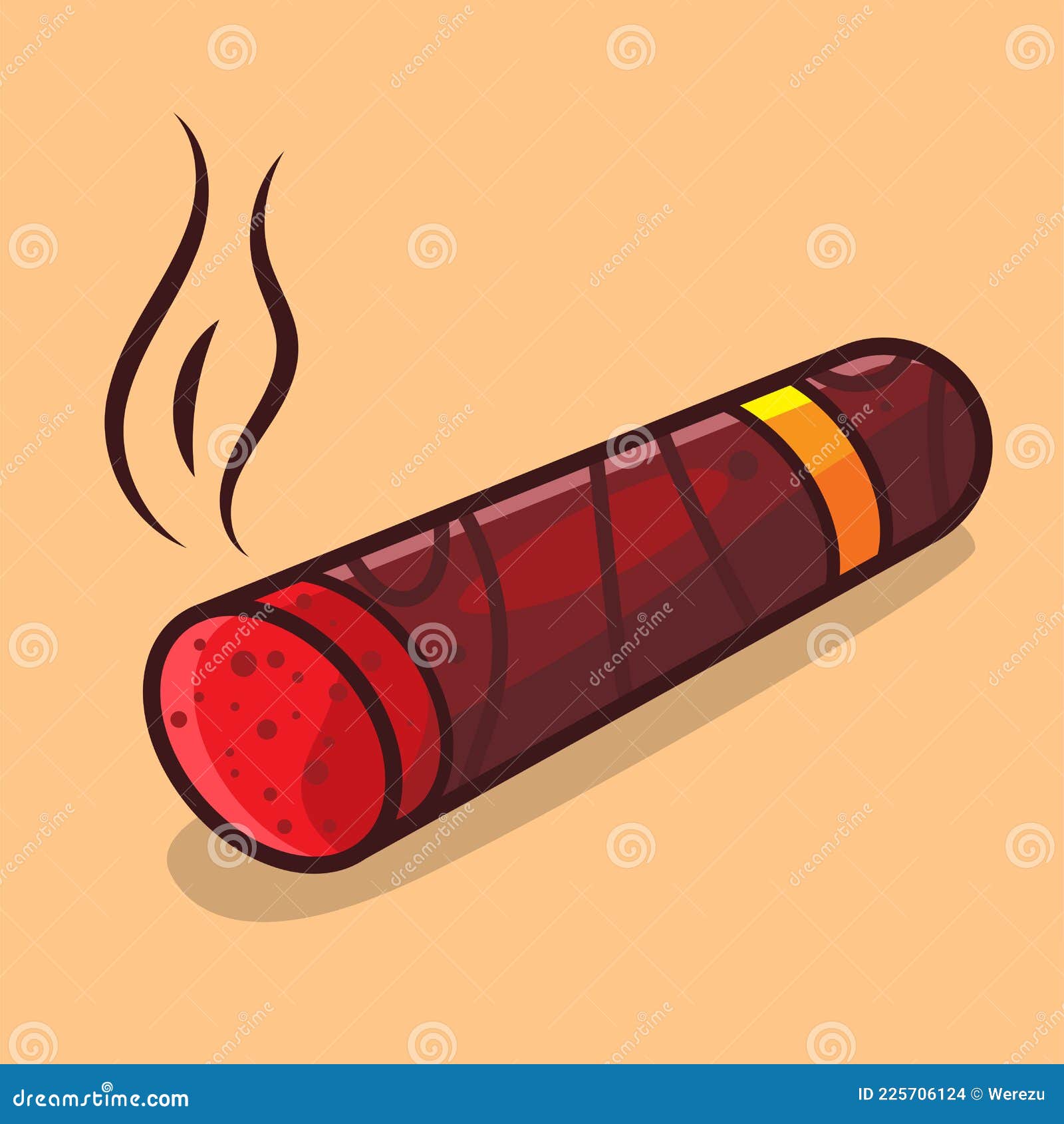 Cigar Isolated Vector Illustration in Flat Style Stock Vector ...