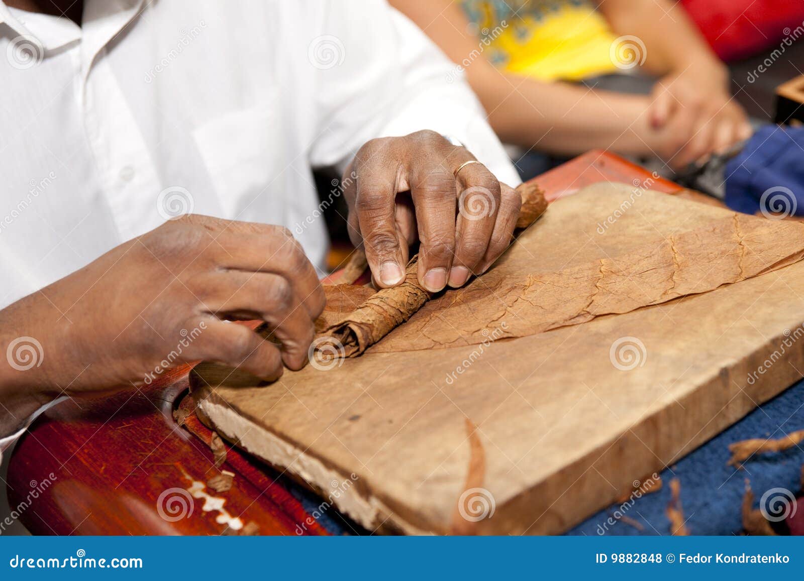 Cigar making stock photo. Image of brown, nicotine, torcedor - 9882848