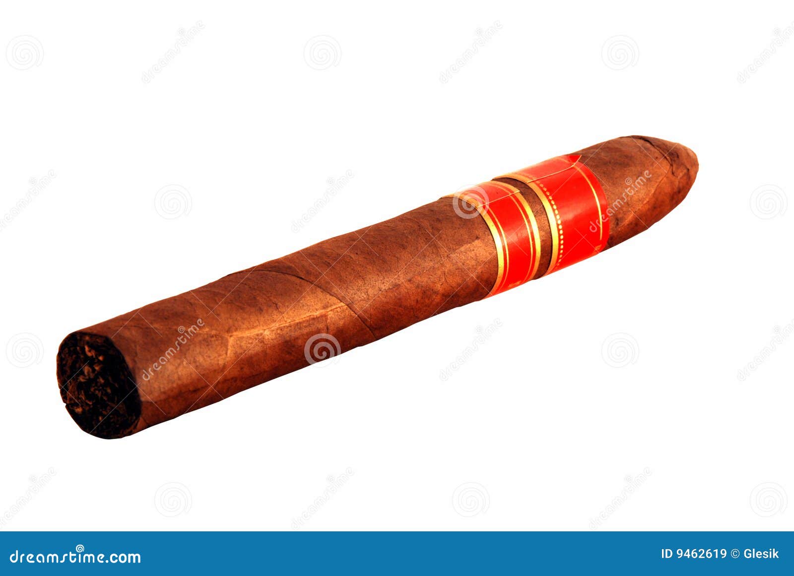 Cigar with red label stock image. Image of rolled, cuban - 9462619