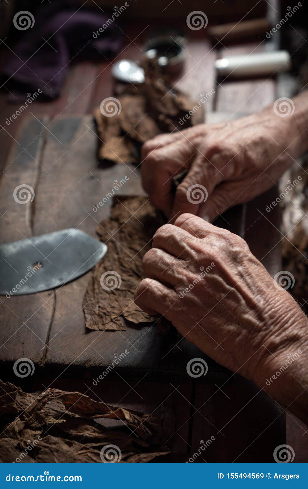 Cigar Rolling or Making by Torcedor in Cuba Stock Image - Image of ...