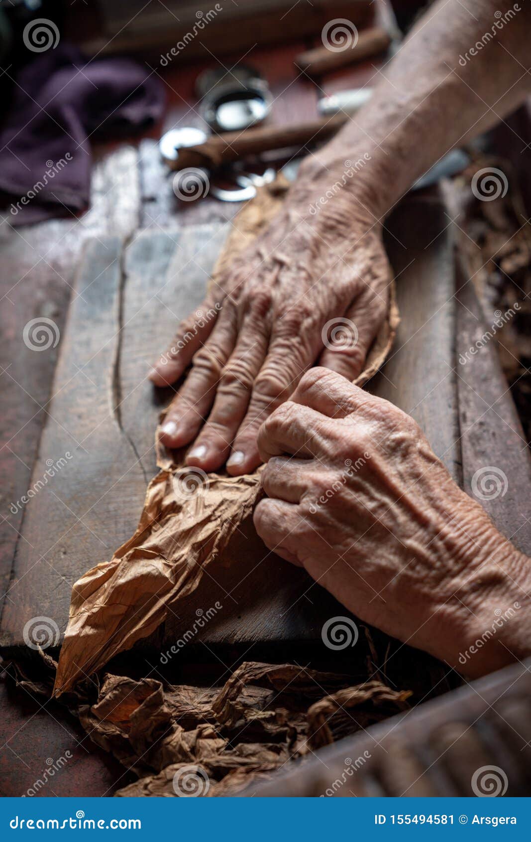 Cigar Rolling or Making by Torcedor in Cuba Stock Image - Image of ...