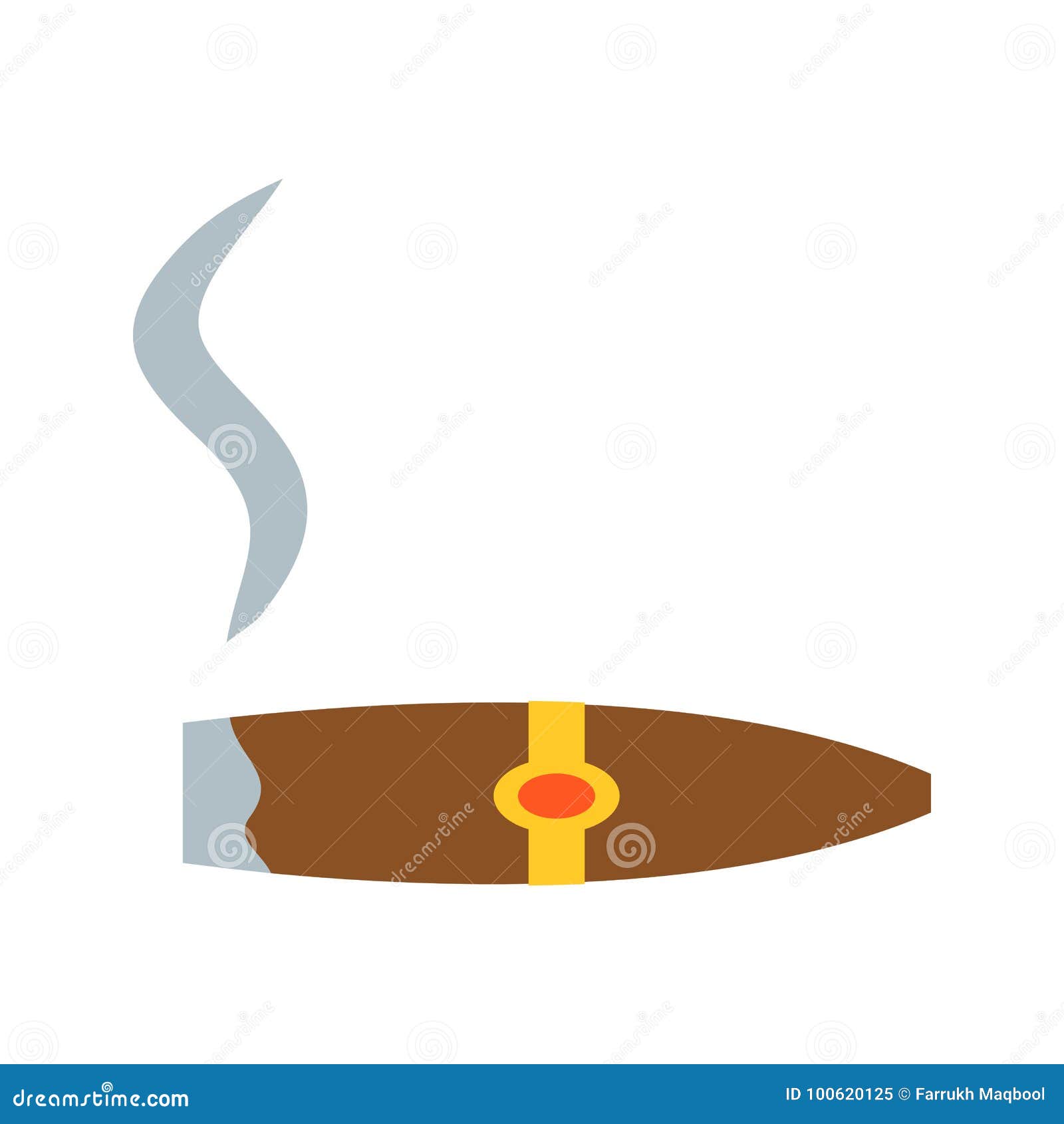 Lit Cigar stock vector. Illustration of smoke, lifestyle - 100620125