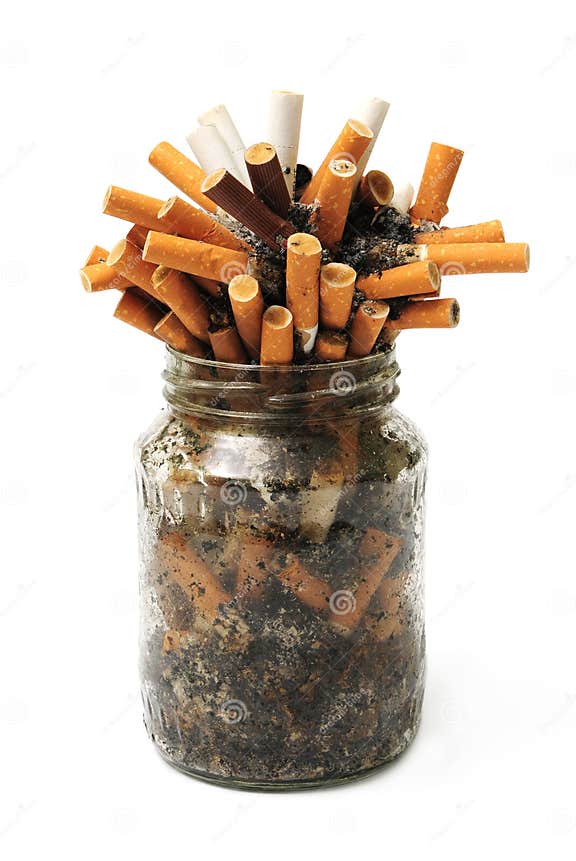 Cigar stubs in jar stock image. Image of injury, close - 8229321