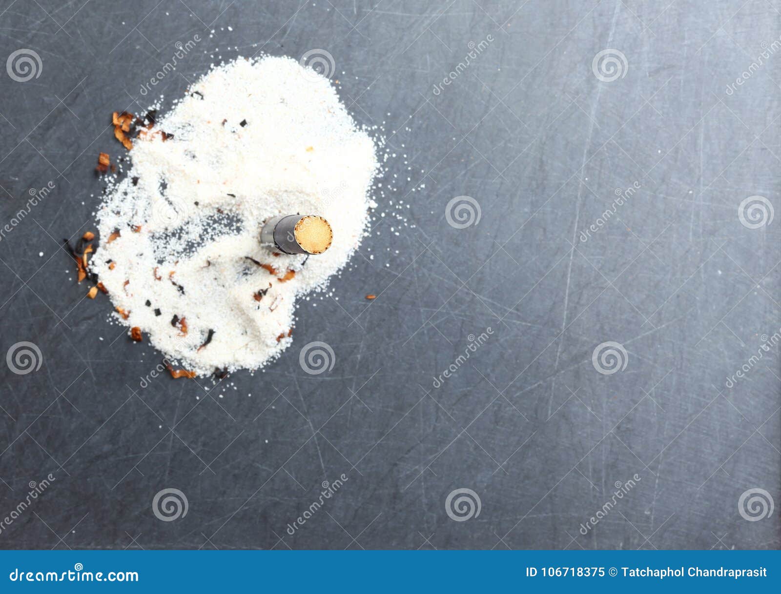 Cigarette ash scene. stock image. Image of addiction - 106718375