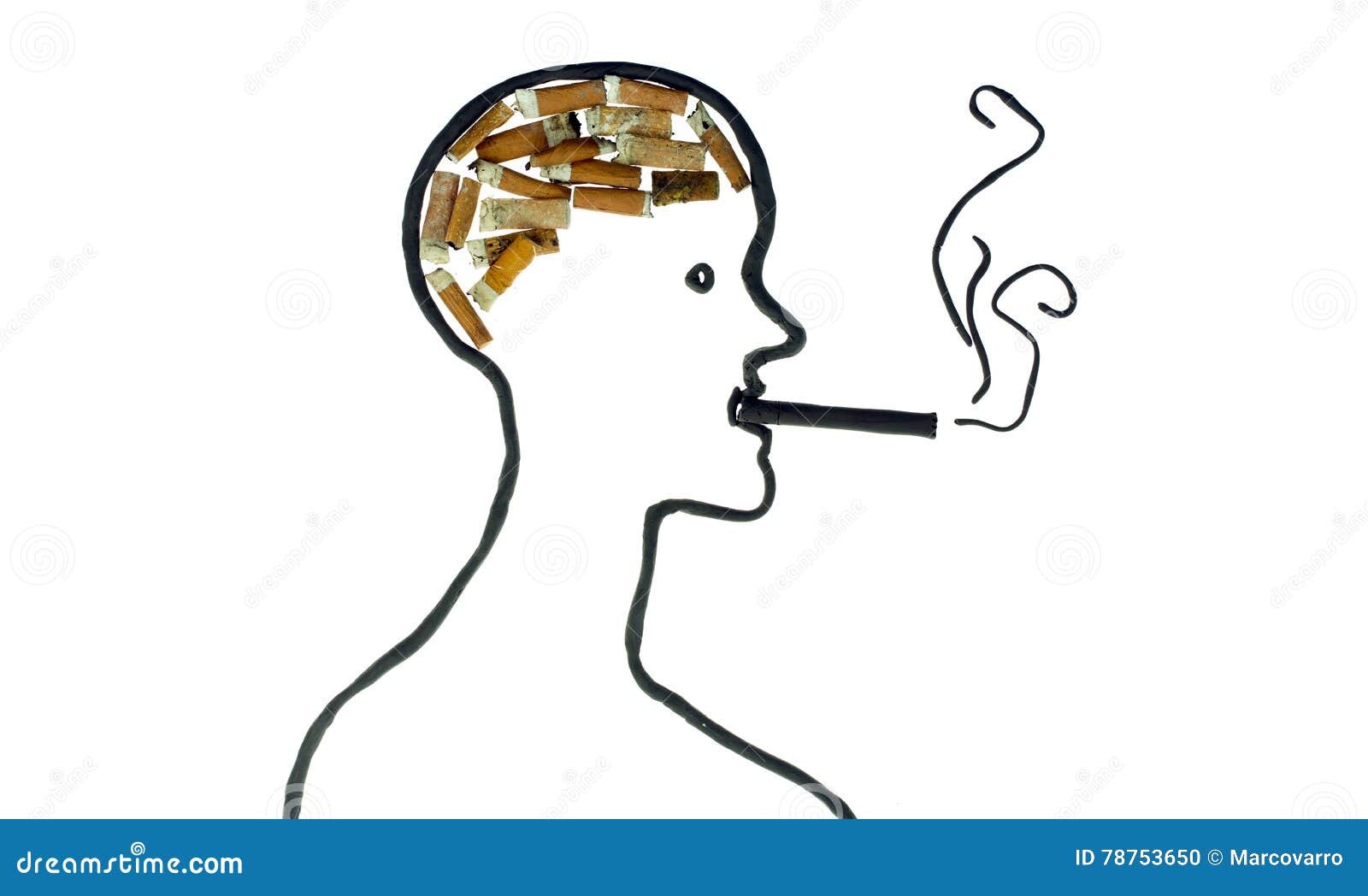 Cigarette brain concept stock photo. Image of tobacco - 78753650