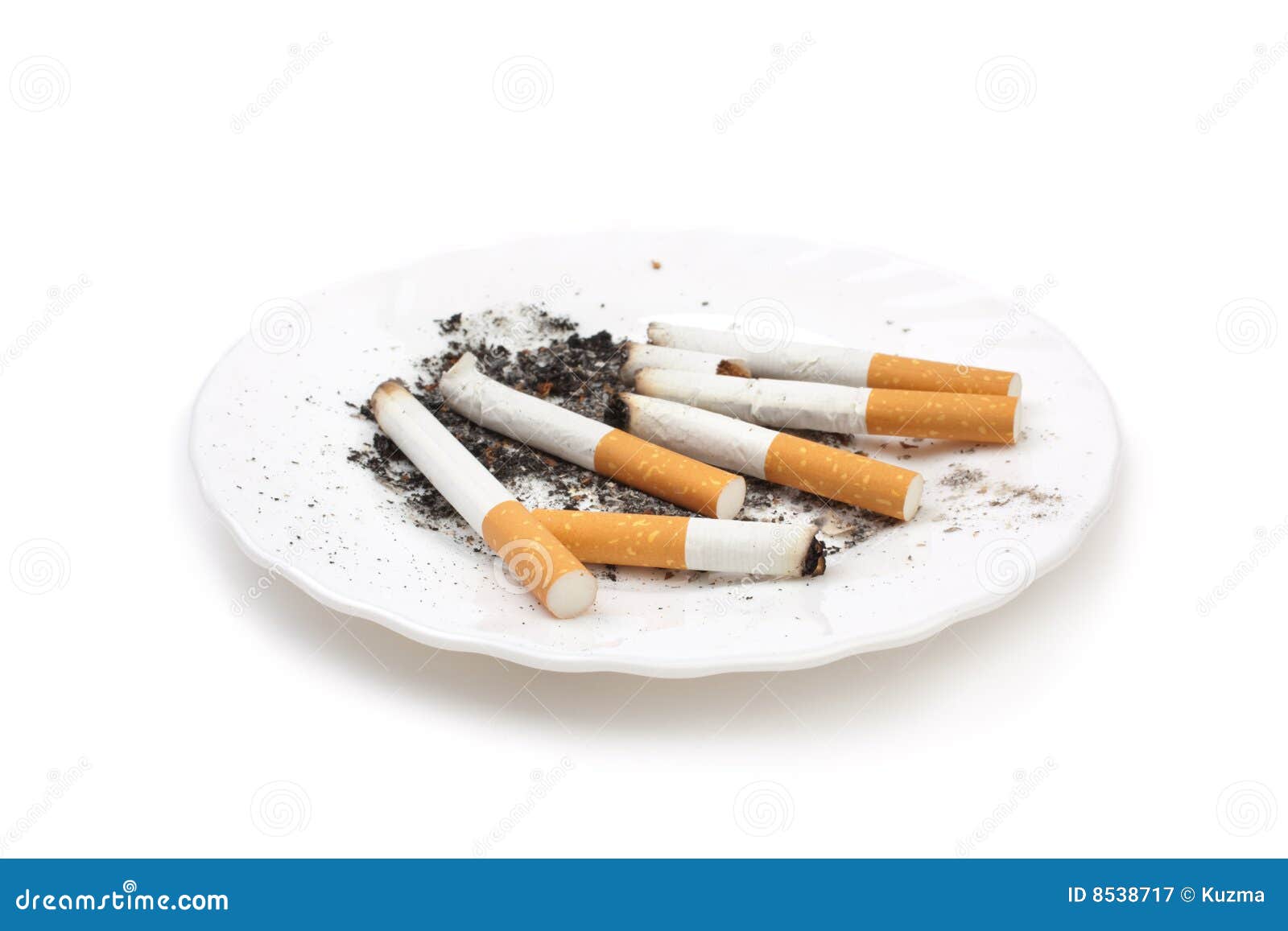 Cigarette Buts On Plate Royalty-Free Stock Photo | CartoonDealer.com ...