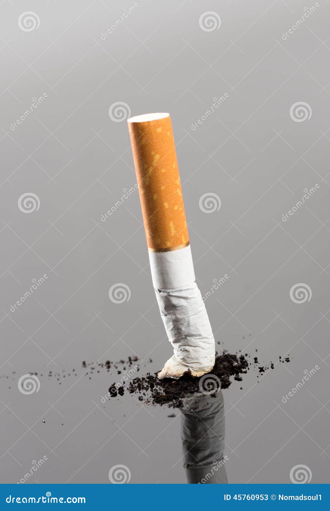 Cigarette with Smoke on Grey Stock Image - Image of paper, risk: 45760953