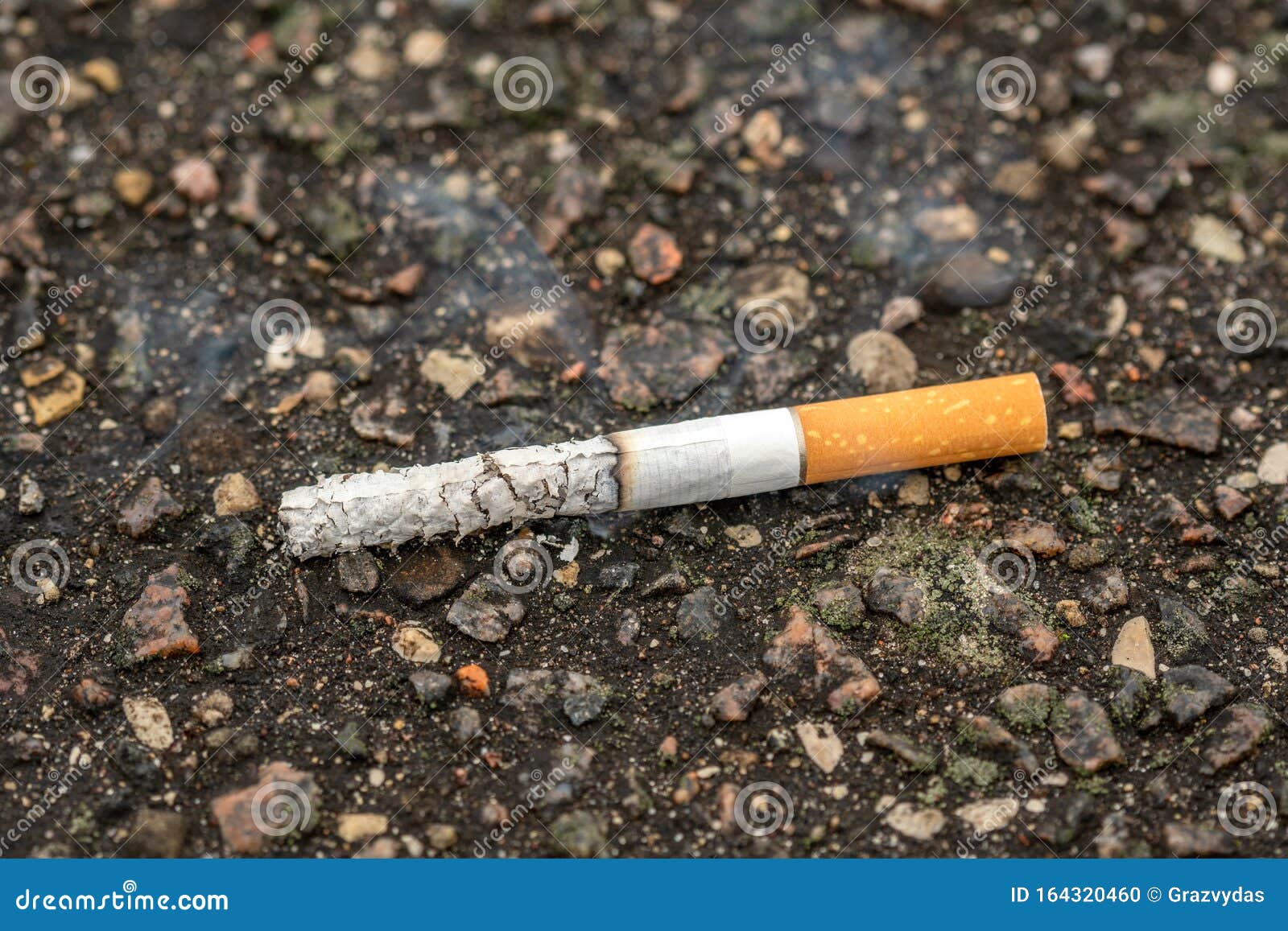 Cigarette Thrown on the Pavement Stock Photo - Image of pavement ...
