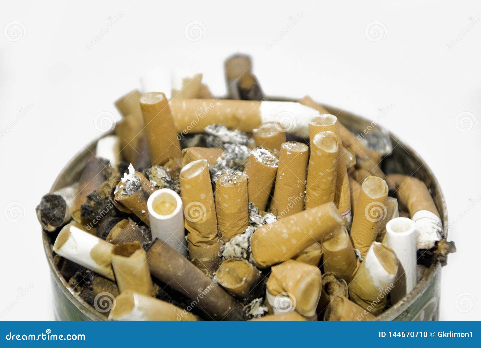 Cigarette Butts in a Can of Preserved Stock Photo - Image of vital ...